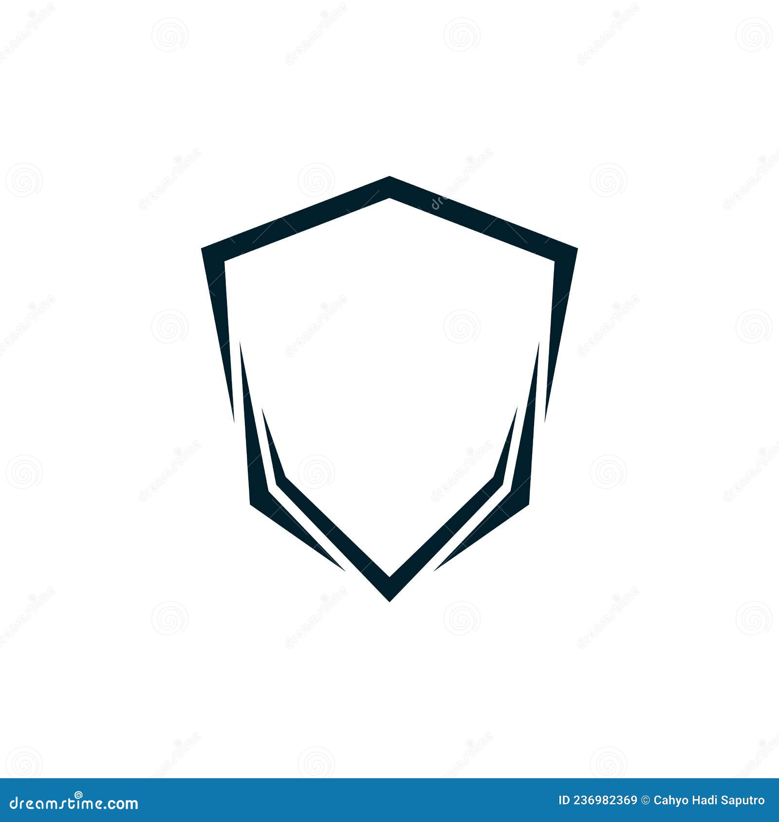 Shield Frame Minimalist Logo Template Stock Vector - Illustration of ...