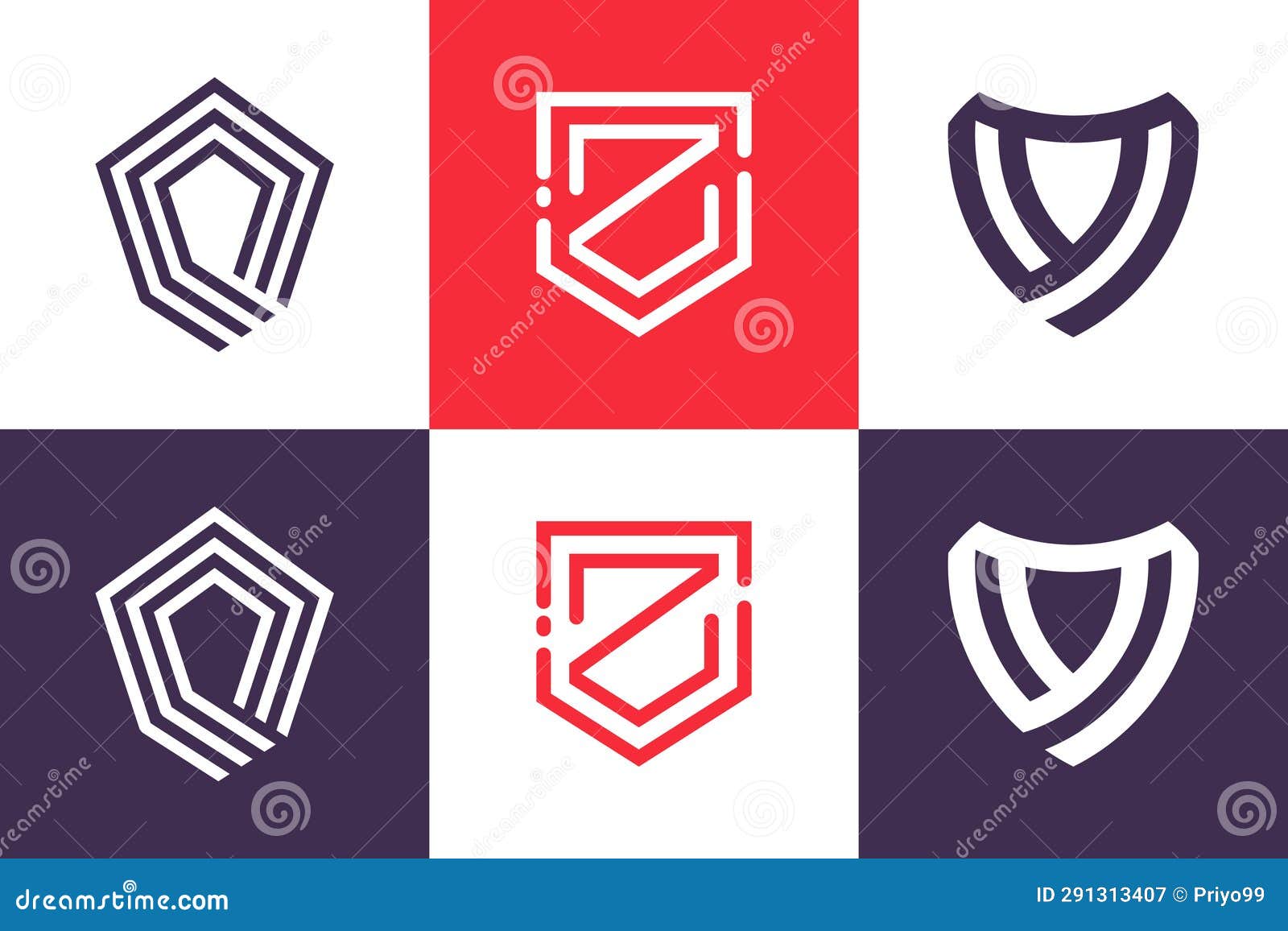 Shield Logo Design Vector Collection with Creative Element Concept ...
