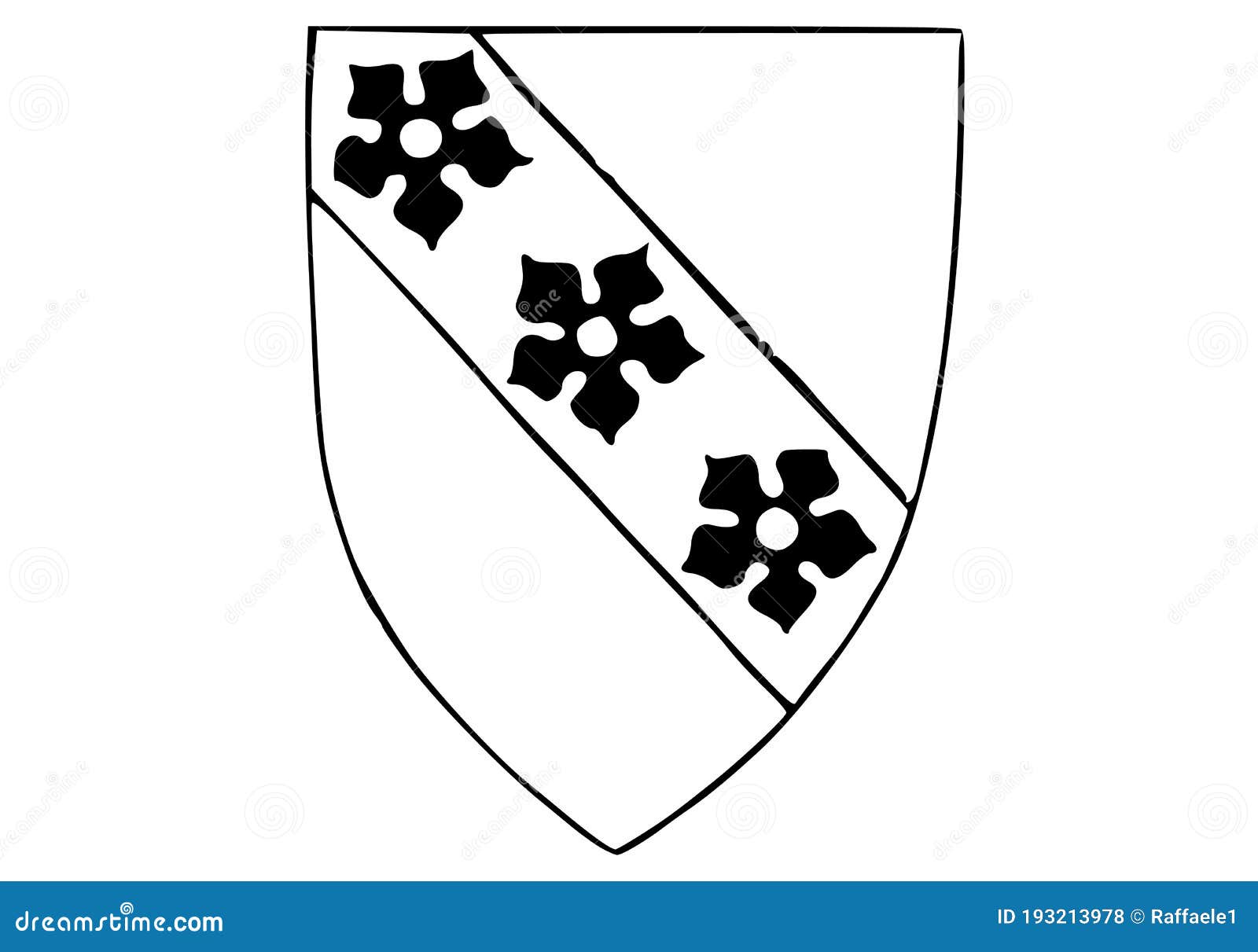 Shield logo with a flower stock illustration. Illustration of araldic ...