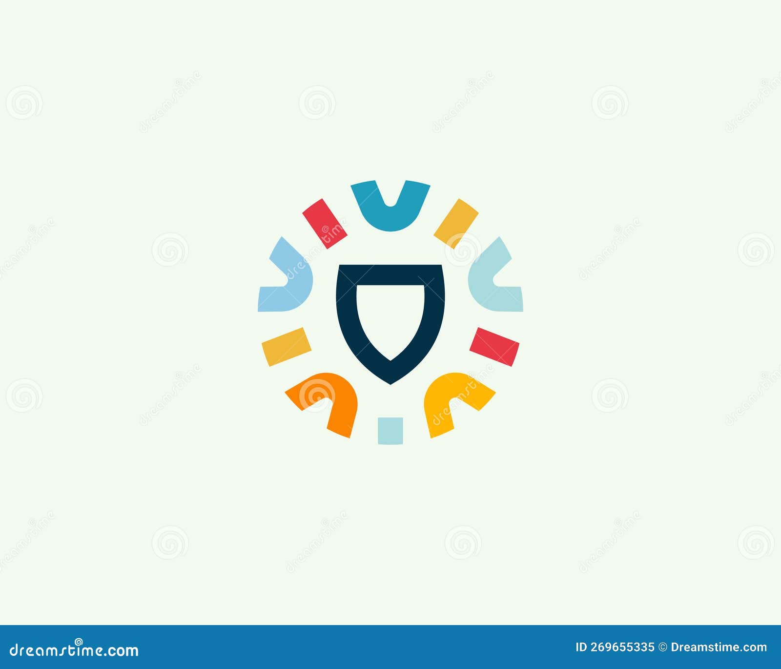 Shield Logo. Guard Logotype in a Frame from Colored Shapes. Protection ...