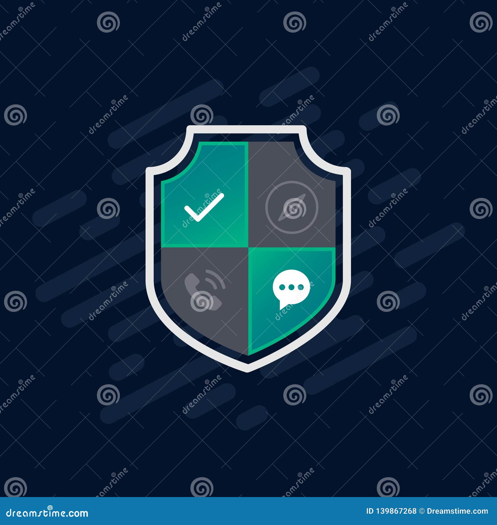 Shield Logo / Icon. Art Illustration Stock Vector - Illustration of ...