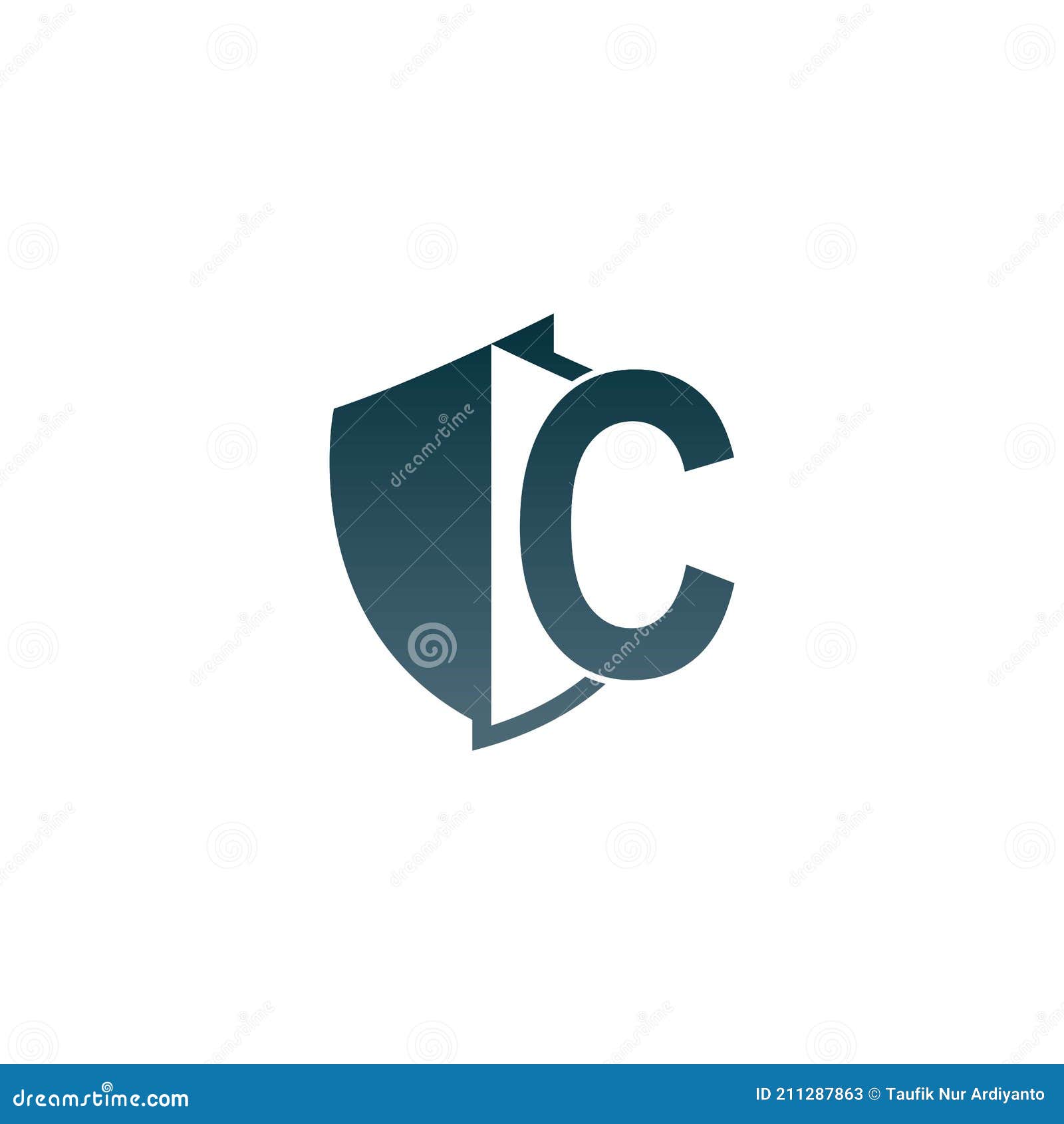 Shield Logo Icon with Letter C beside Design Vector Stock Vector ...