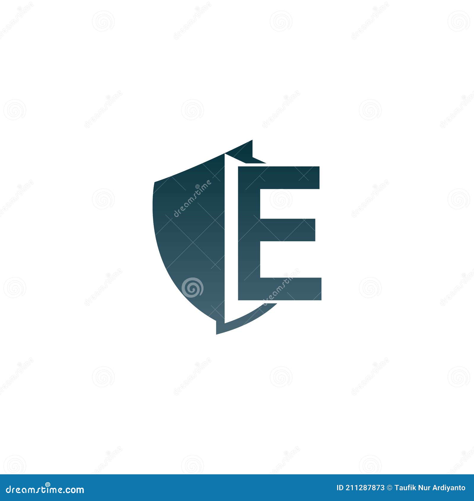 Shield Logo Icon with Letter E beside Design Vector Stock Vector ...