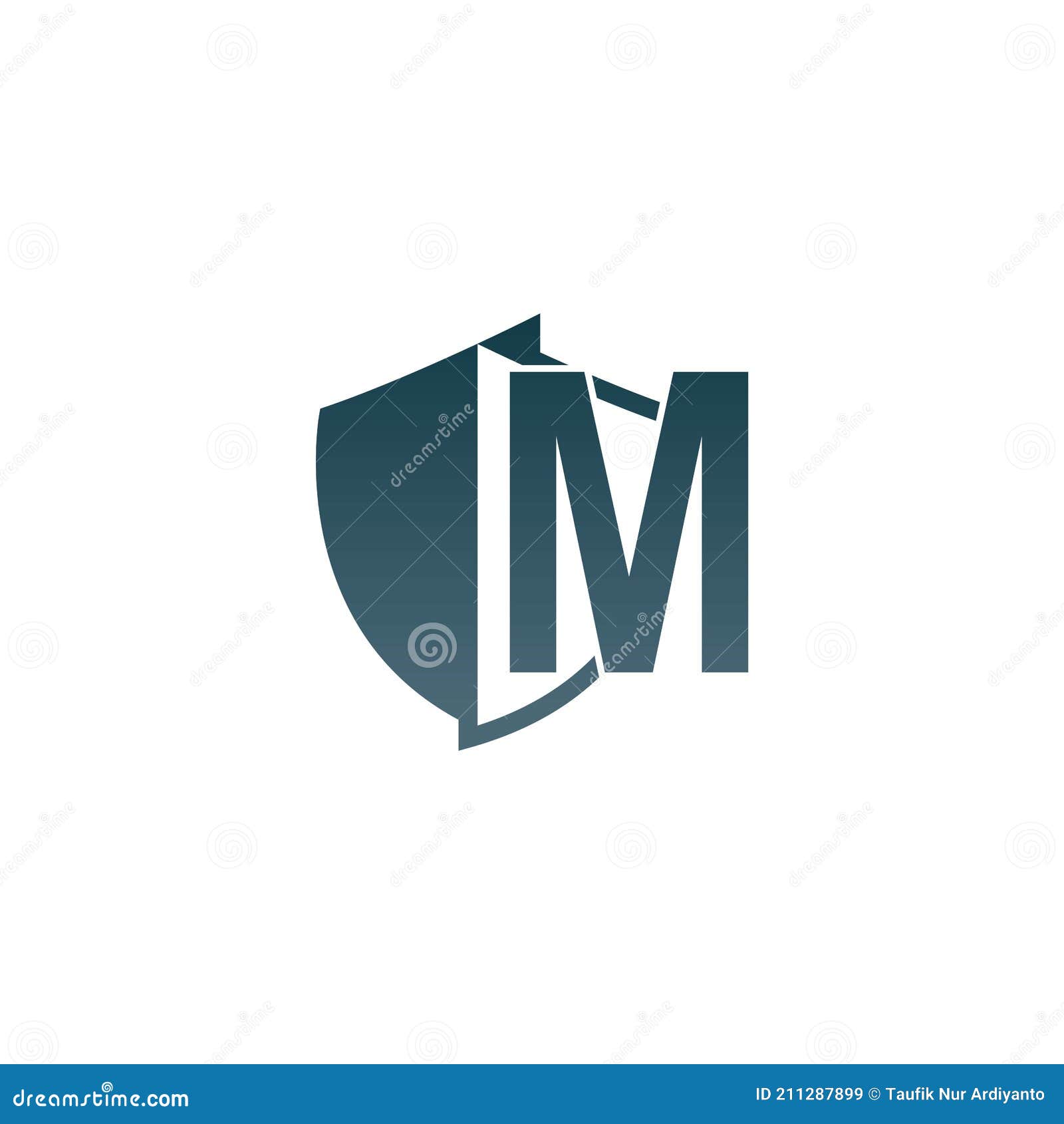 Shield Logo Icon with Letter M beside Design Vector Stock Vector ...