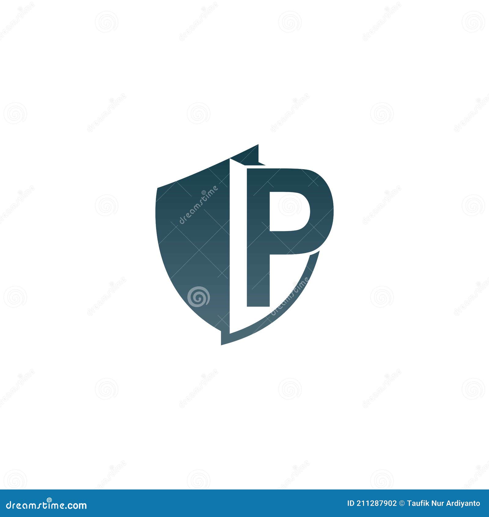 Shield Logo Icon with Letter P beside Design Vector Stock Vector ...
