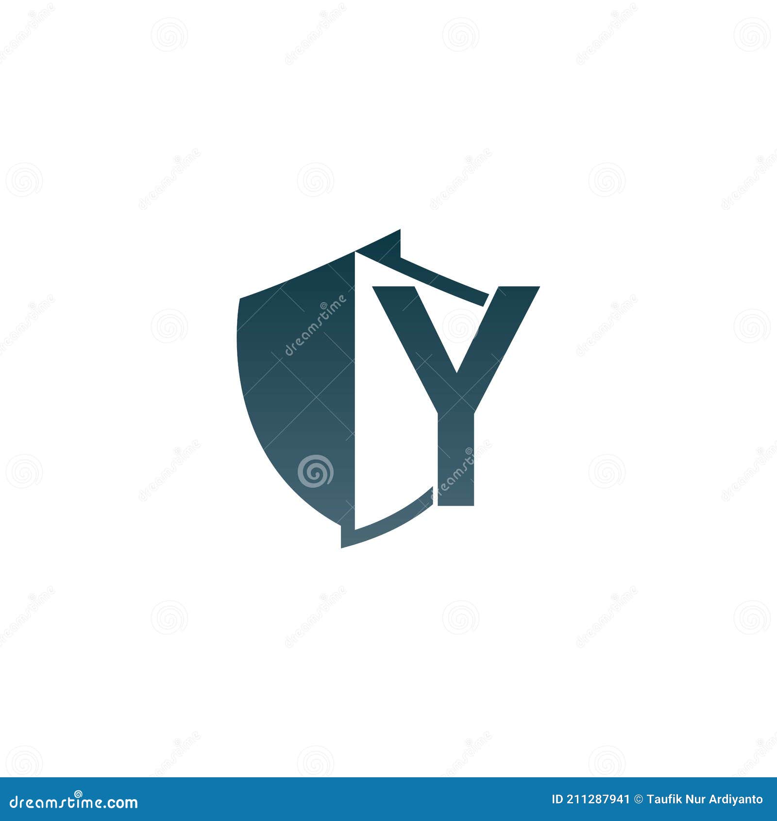 Shield Logo Icon with Letter Y beside Design Vector Stock Vector ...