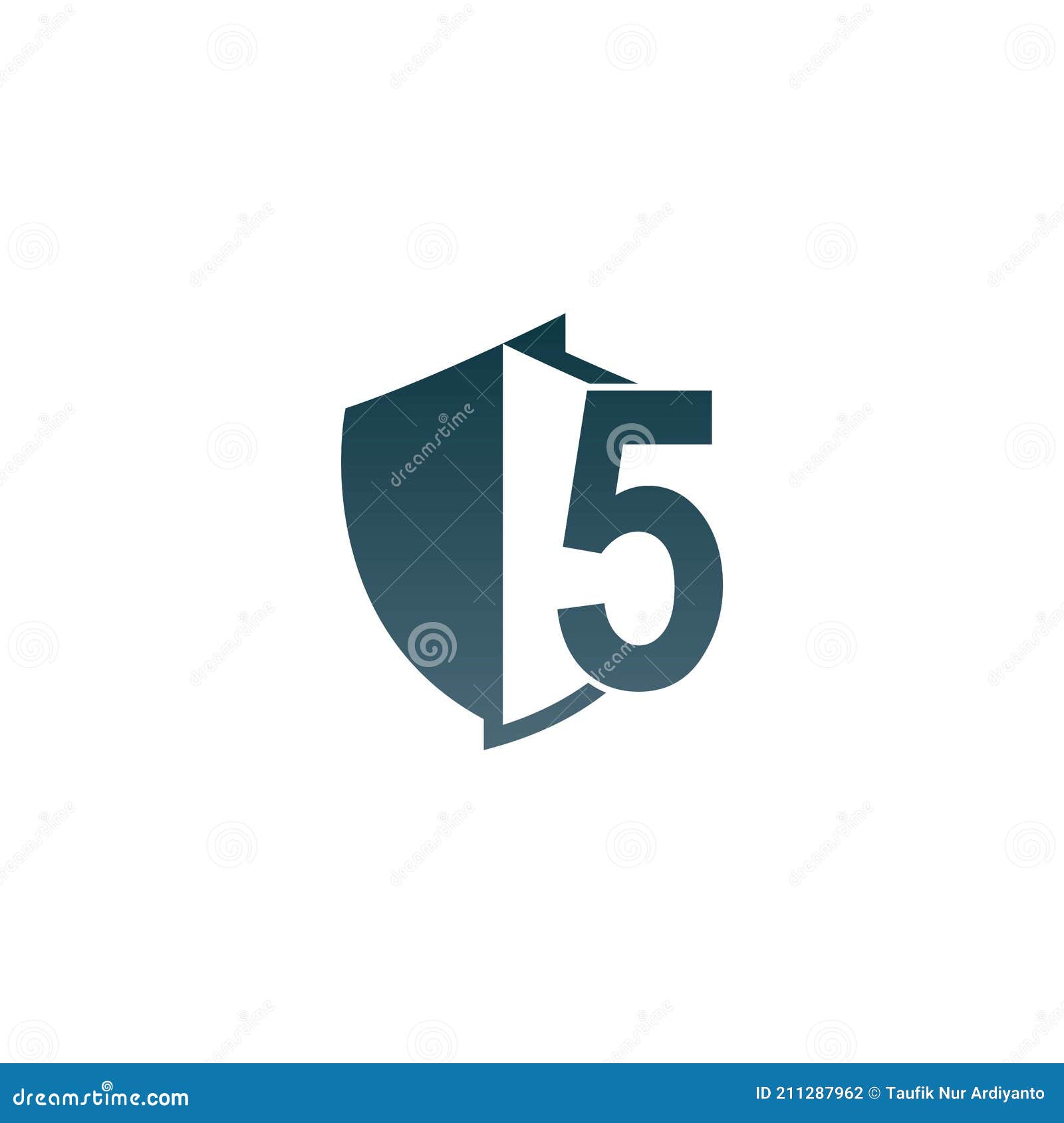 Shield Logo Icon with Number 5 beside Design Vector Stock Vector ...