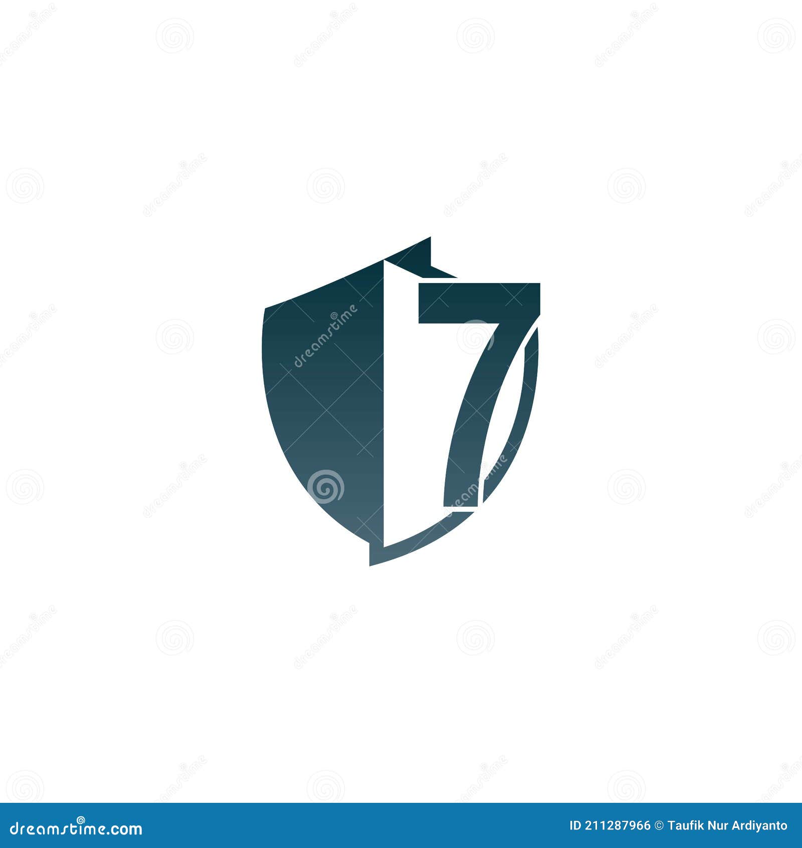 Shield Logo Icon with Number 7 beside Design Vector Stock Vector ...