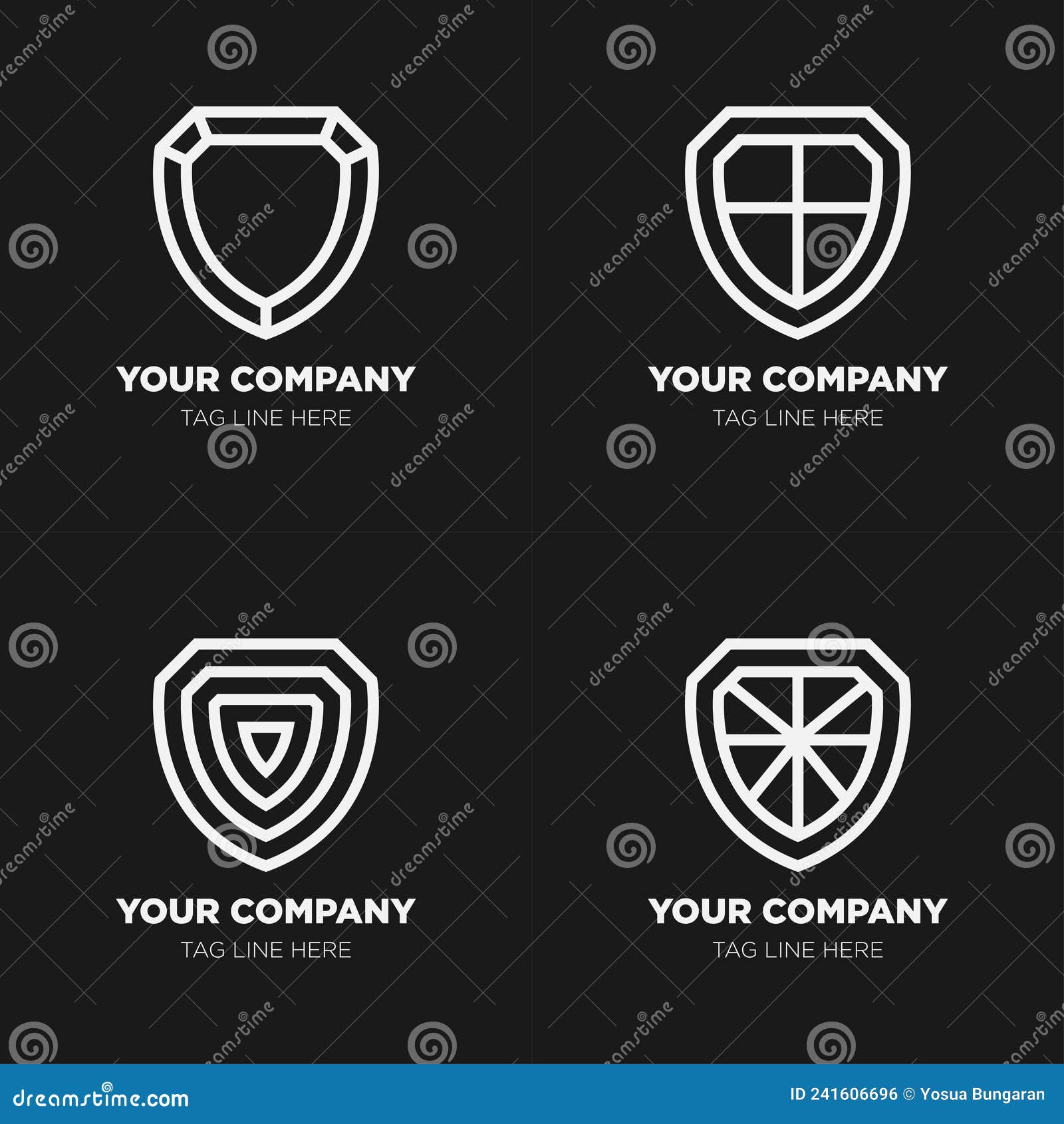 Shield Logo Icon Template Collection Set Design, Generic Line Style ...
