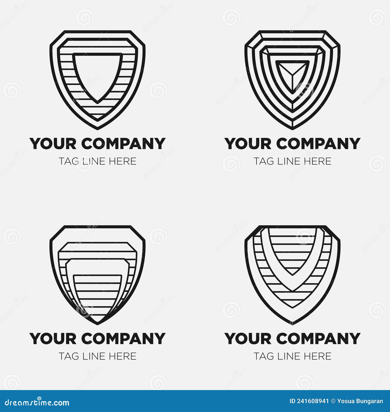 Shield Logo Icon Template Collection Set Design, Generic Line Style ...