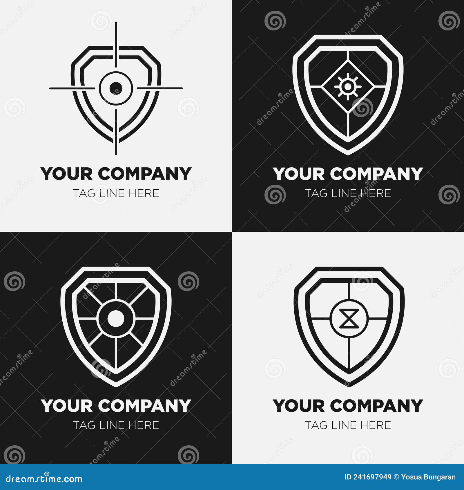 Shield Logo Icon Template Collection Set Design, Generic Line Style ...