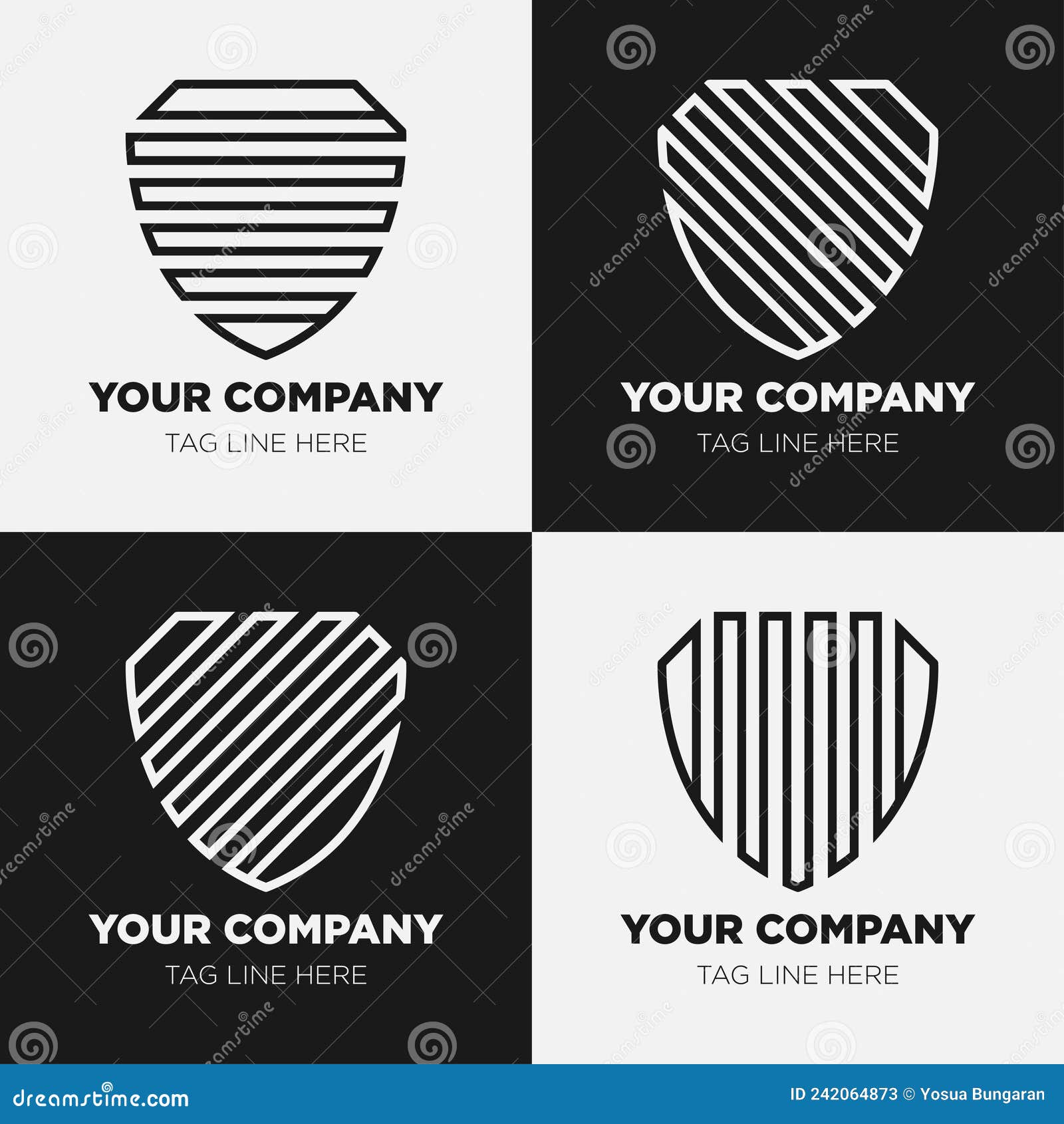 Shield Logo Icon Template Collection Set Design, Generic Line Style ...