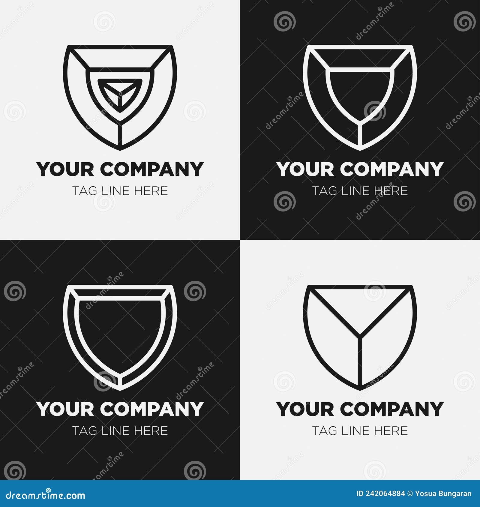 Shield Logo Icon Template Collection Set Design, Generic Line Style ...