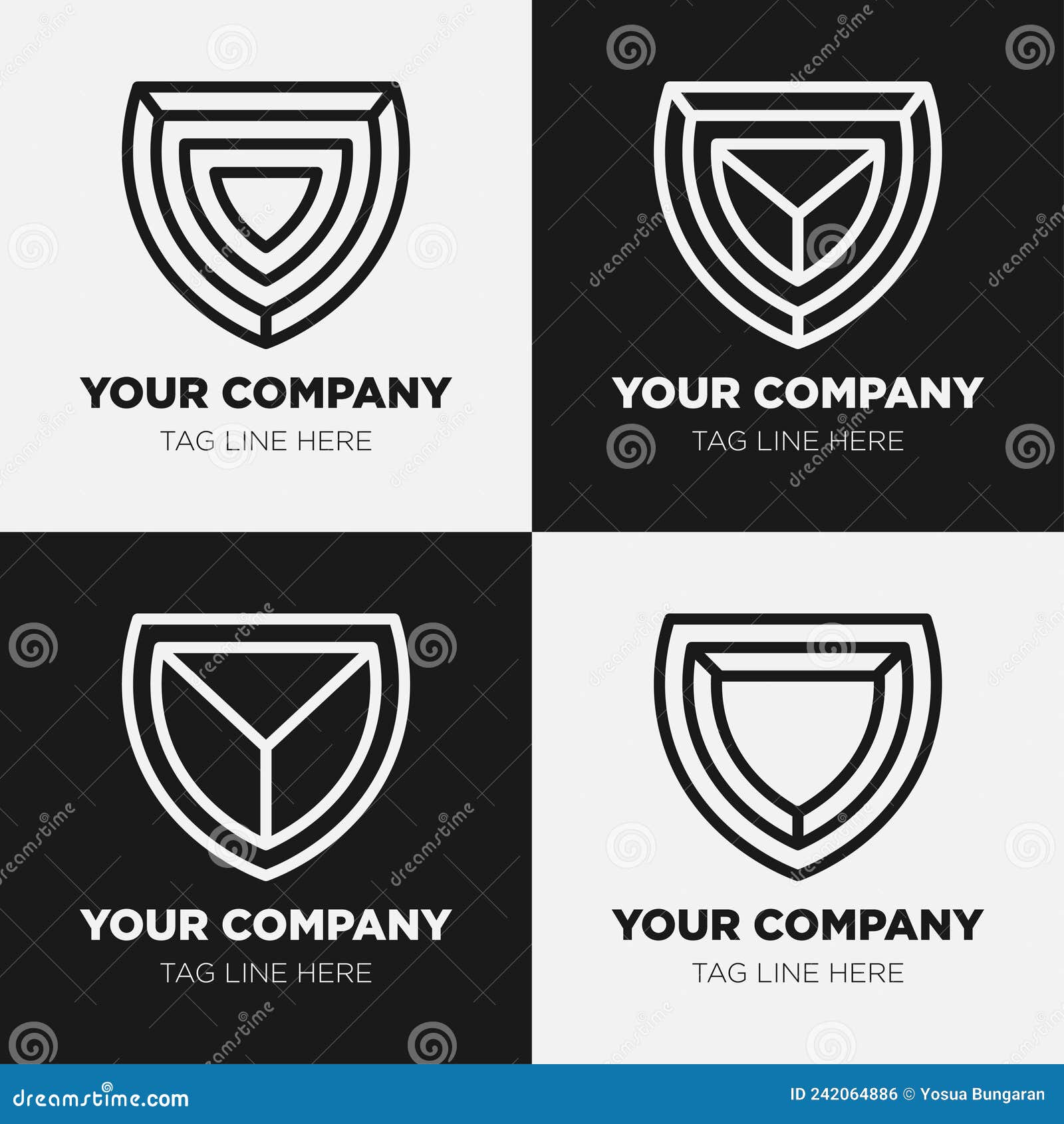 Shield Logo Icon Template Collection Set Design, Generic Line Style ...