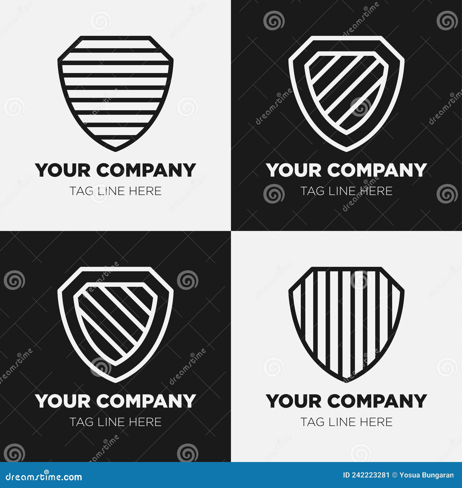 Shield Logo Icon Template Collection Set Design, Generic Line Style ...