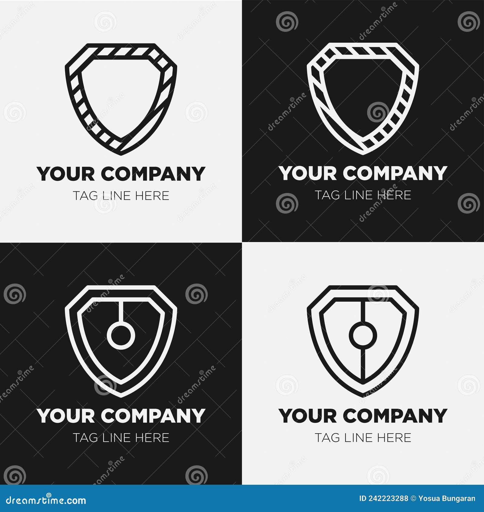 Shield Logo Icon Template Collection Set Design, Generic Line Style ...