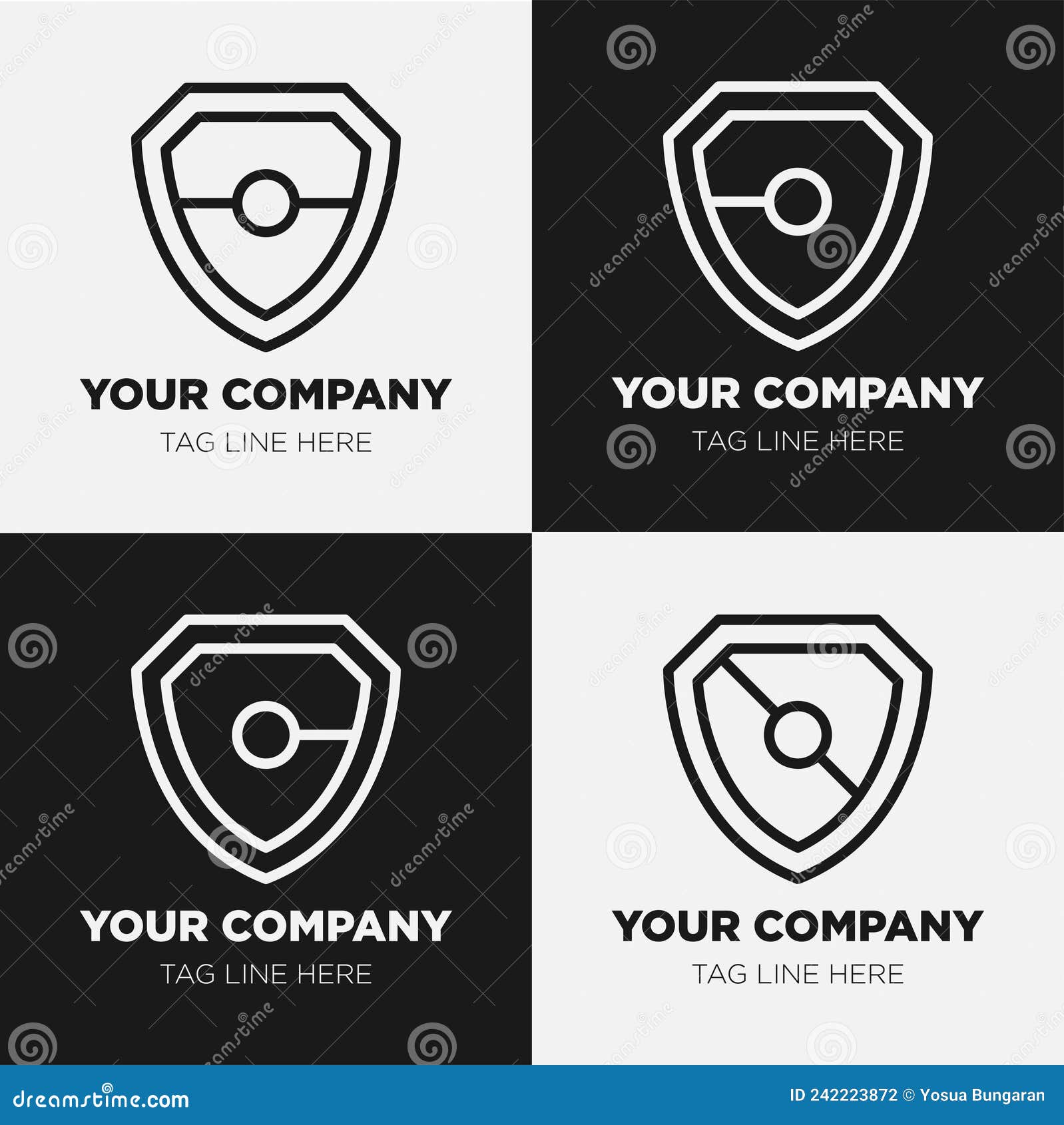 Shield Logo Icon Template Collection Set Design, Generic Line Style ...