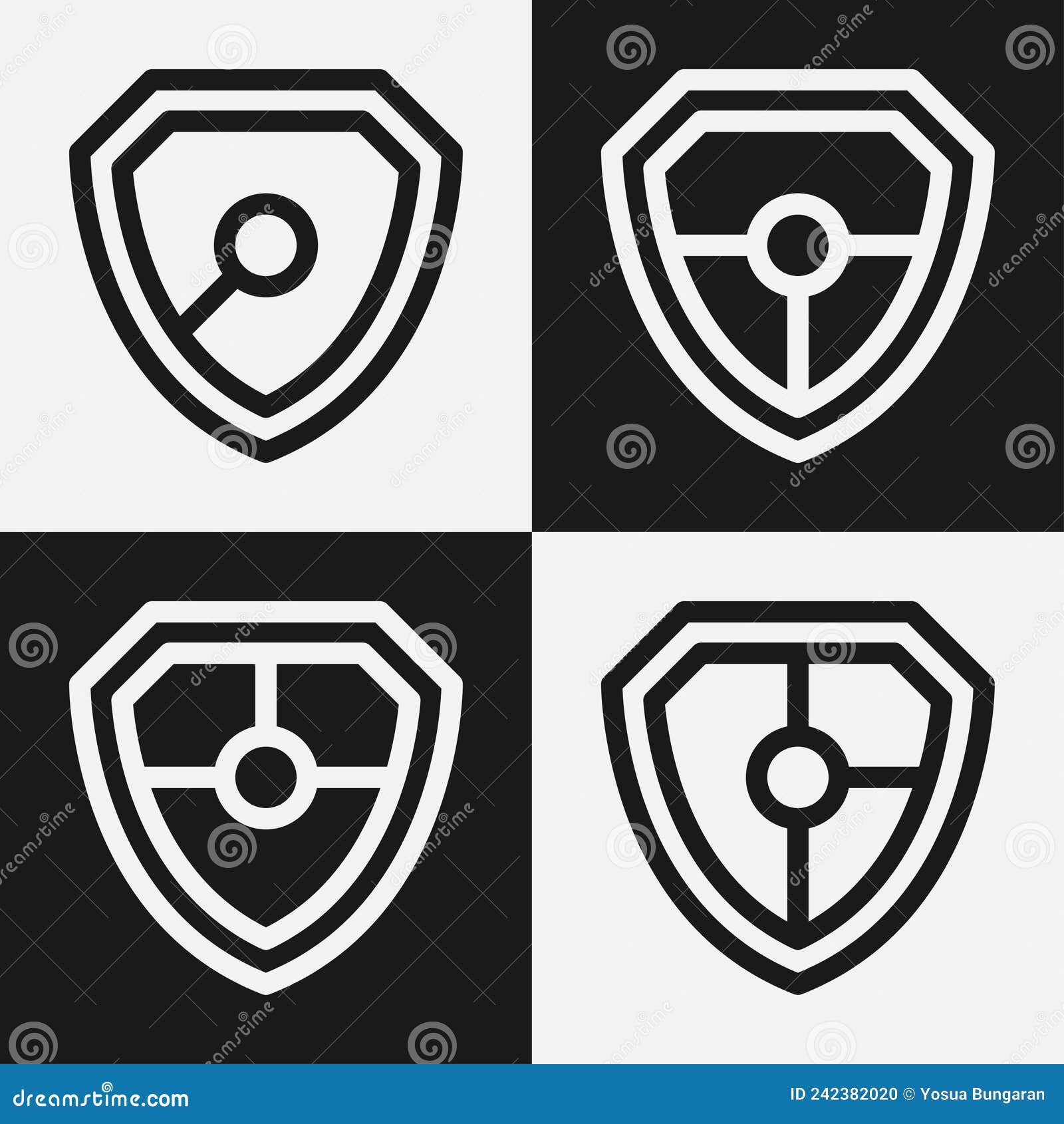 Shield Logo Icon Template Collection Set Design, Generic Line Style ...