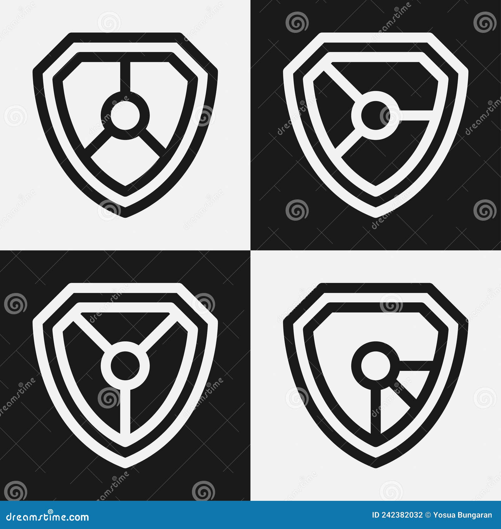 Shield Logo Icon Template Collection Set Design, Generic Line Style ...