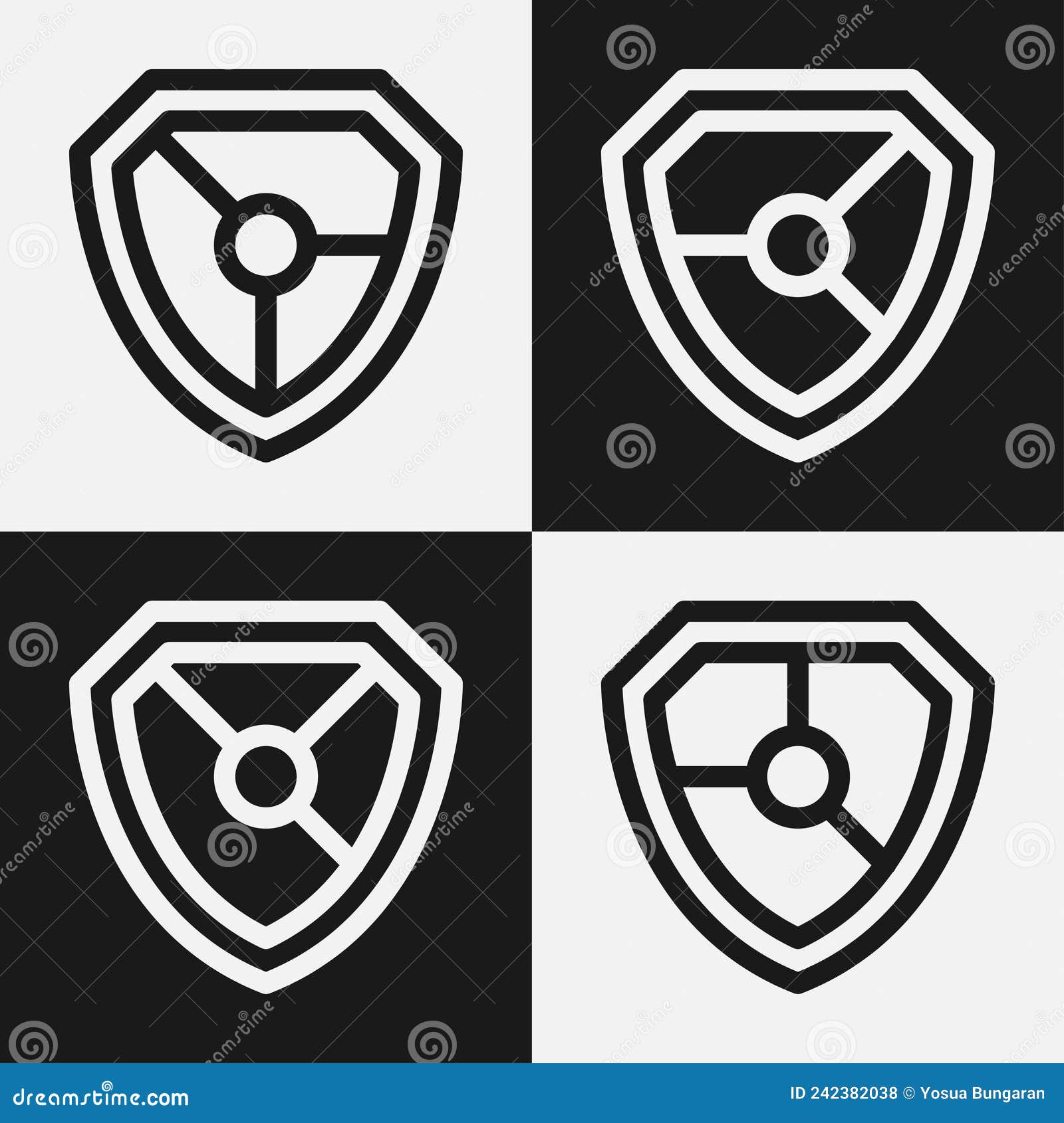 Shield Logo Icon Template Collection Set Design, Generic Line Style ...