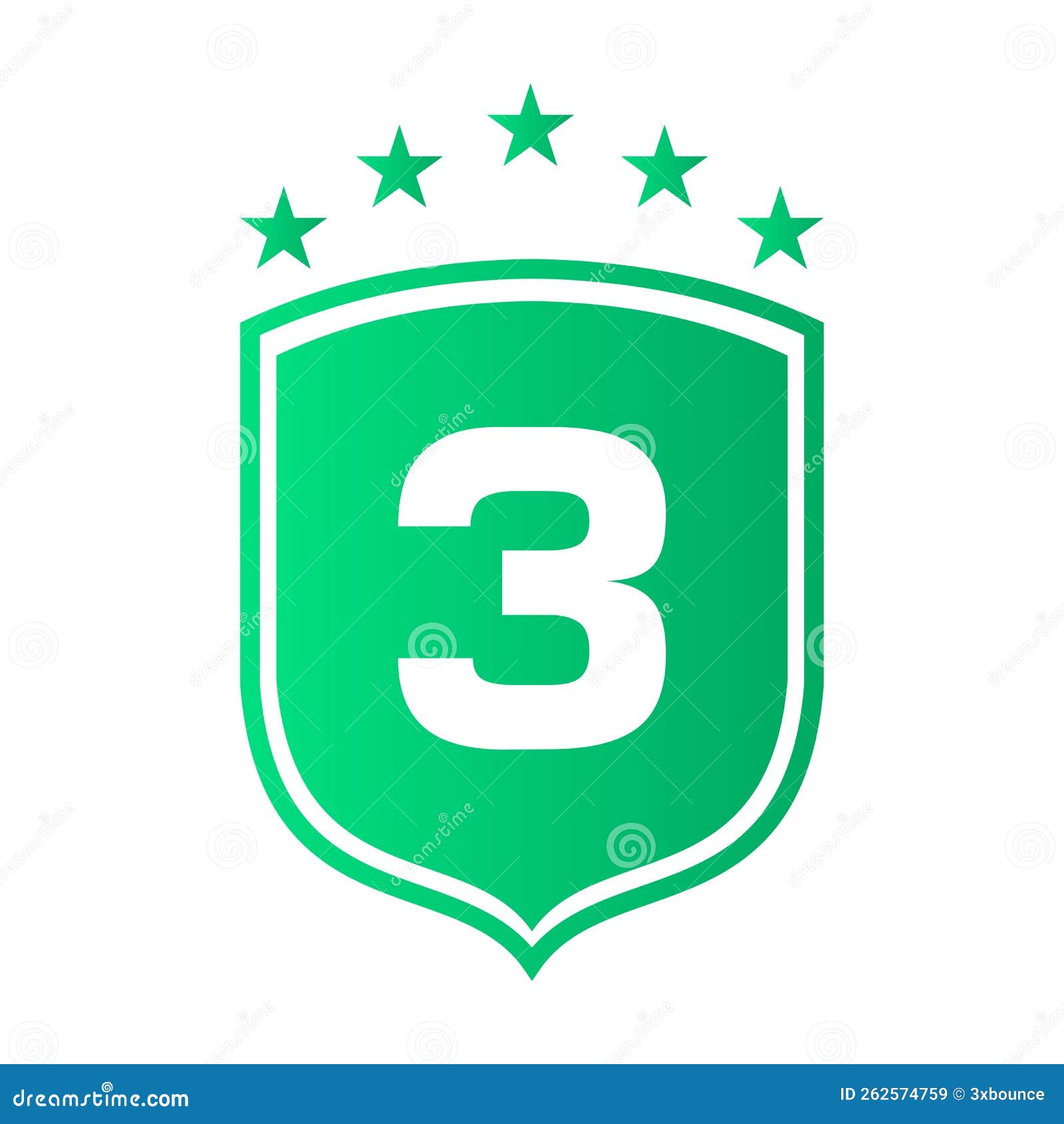 Shield Logo on Letter 3 Vector. Letter 3 Shield Security Logo ...