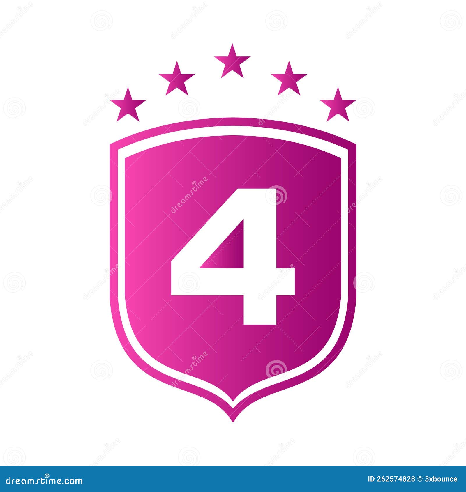 Shield Logo on Letter 4 Vector. Letter 4 Shield Security Logo ...