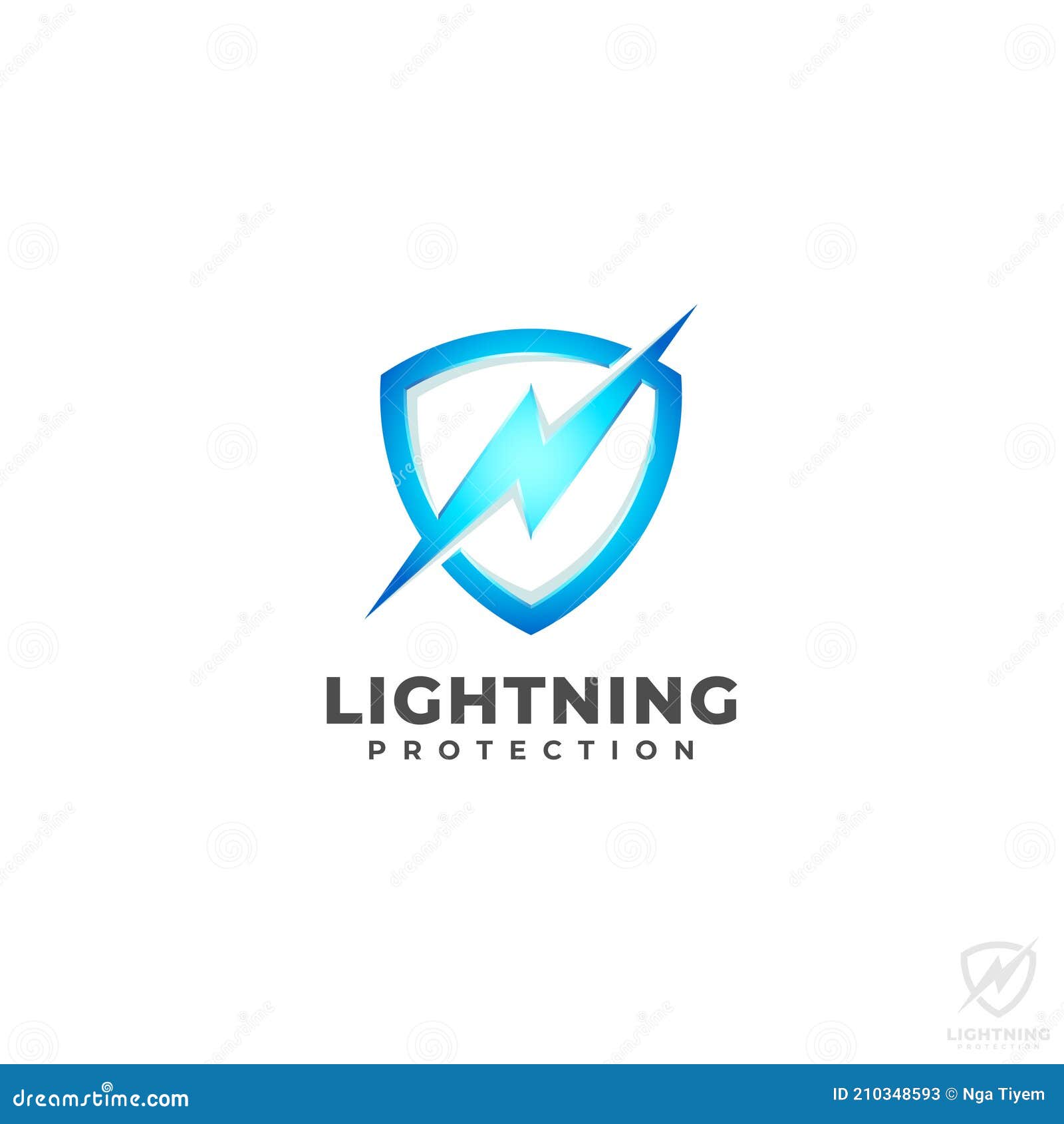 Shield Logo with Lightning Protection Concept Stock Vector ...