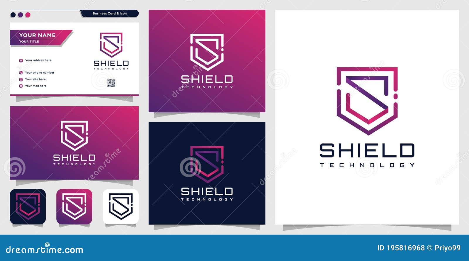 Shield Logo for Technology and Business Card Design Template, Logo ...