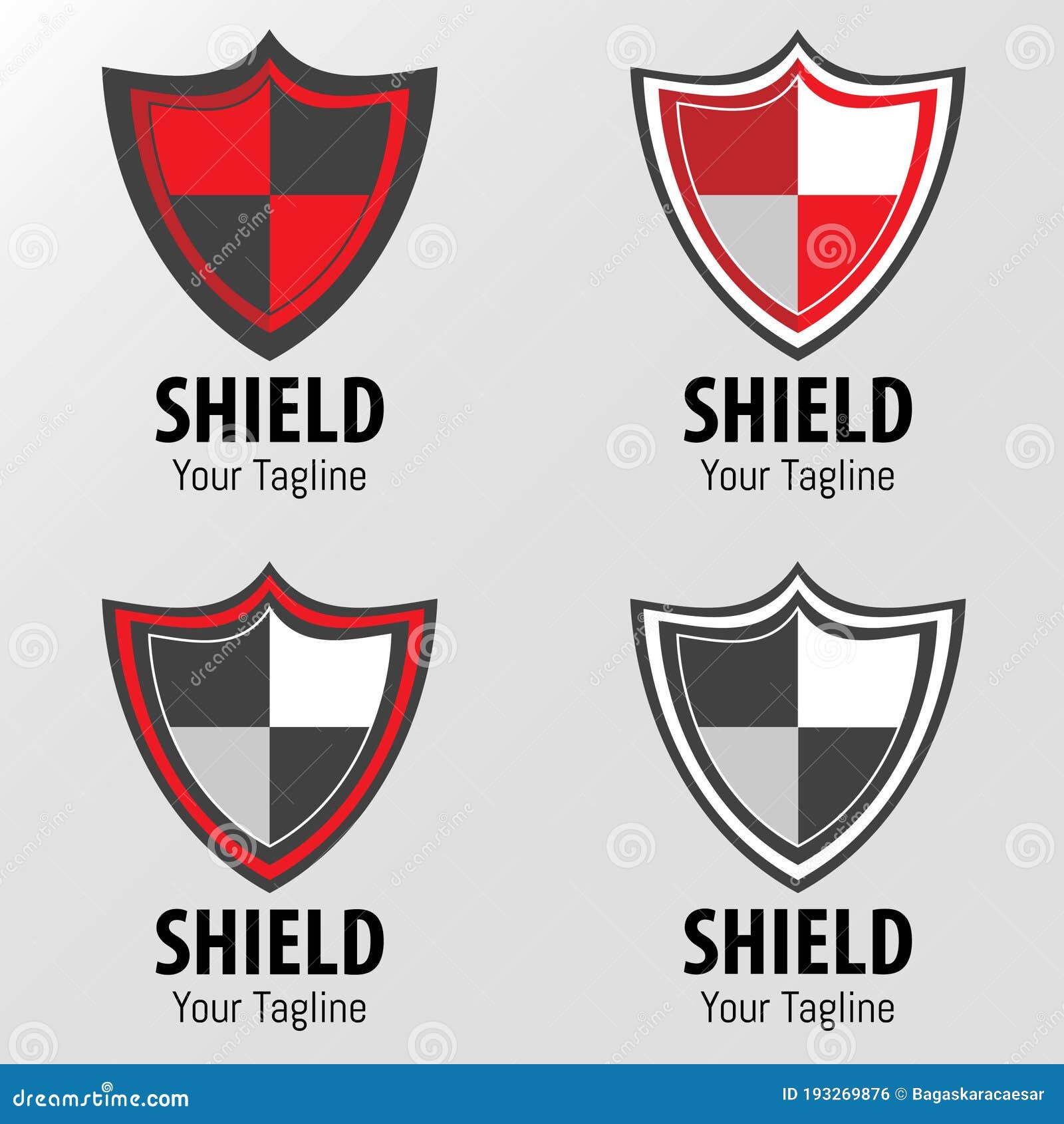 Simple Modern Shield Logo Design Vector Set Stock Vector - Illustration ...