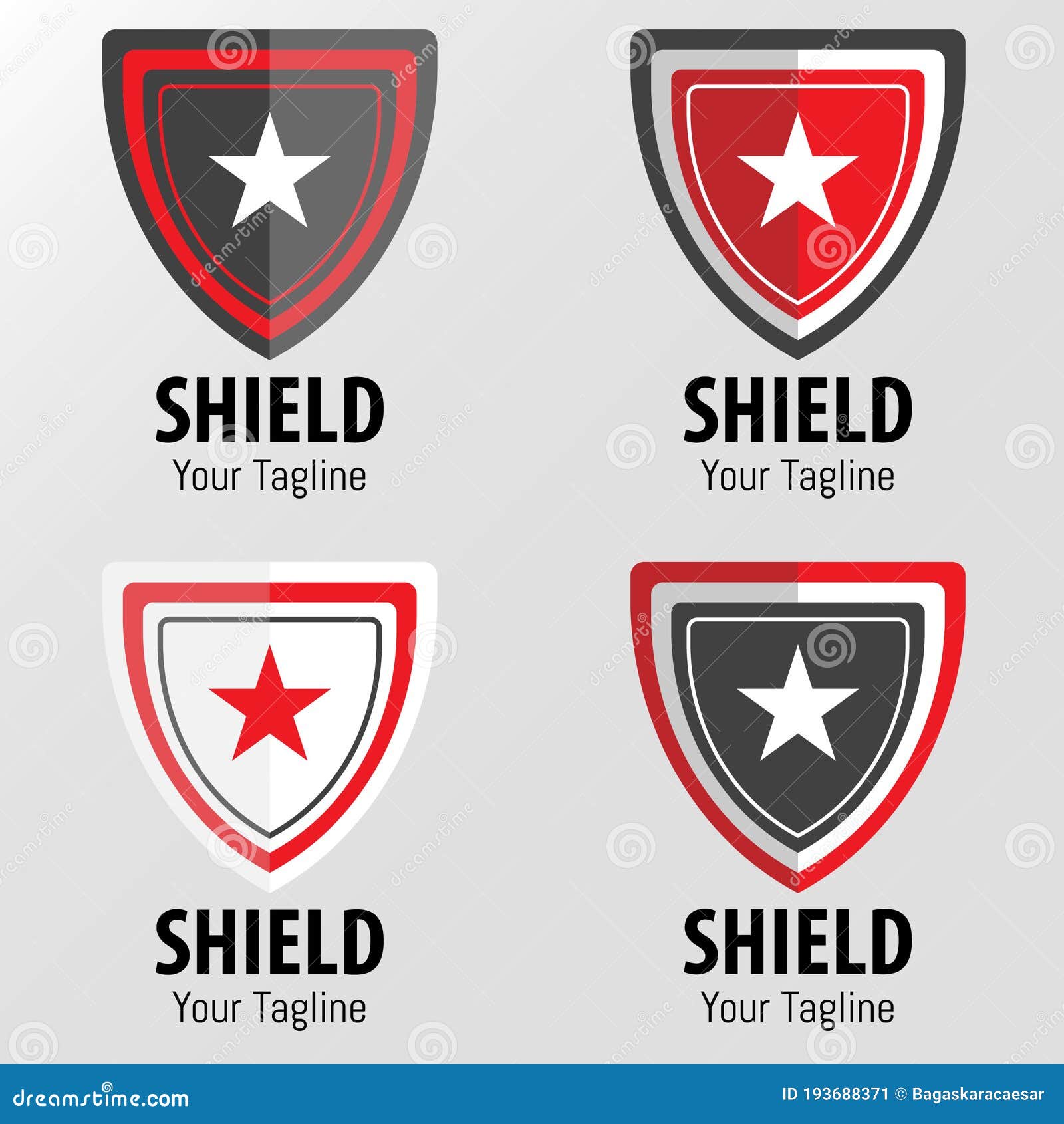 Simple Shield Star Logo Vector Set II Stock Vector - Illustration of ...