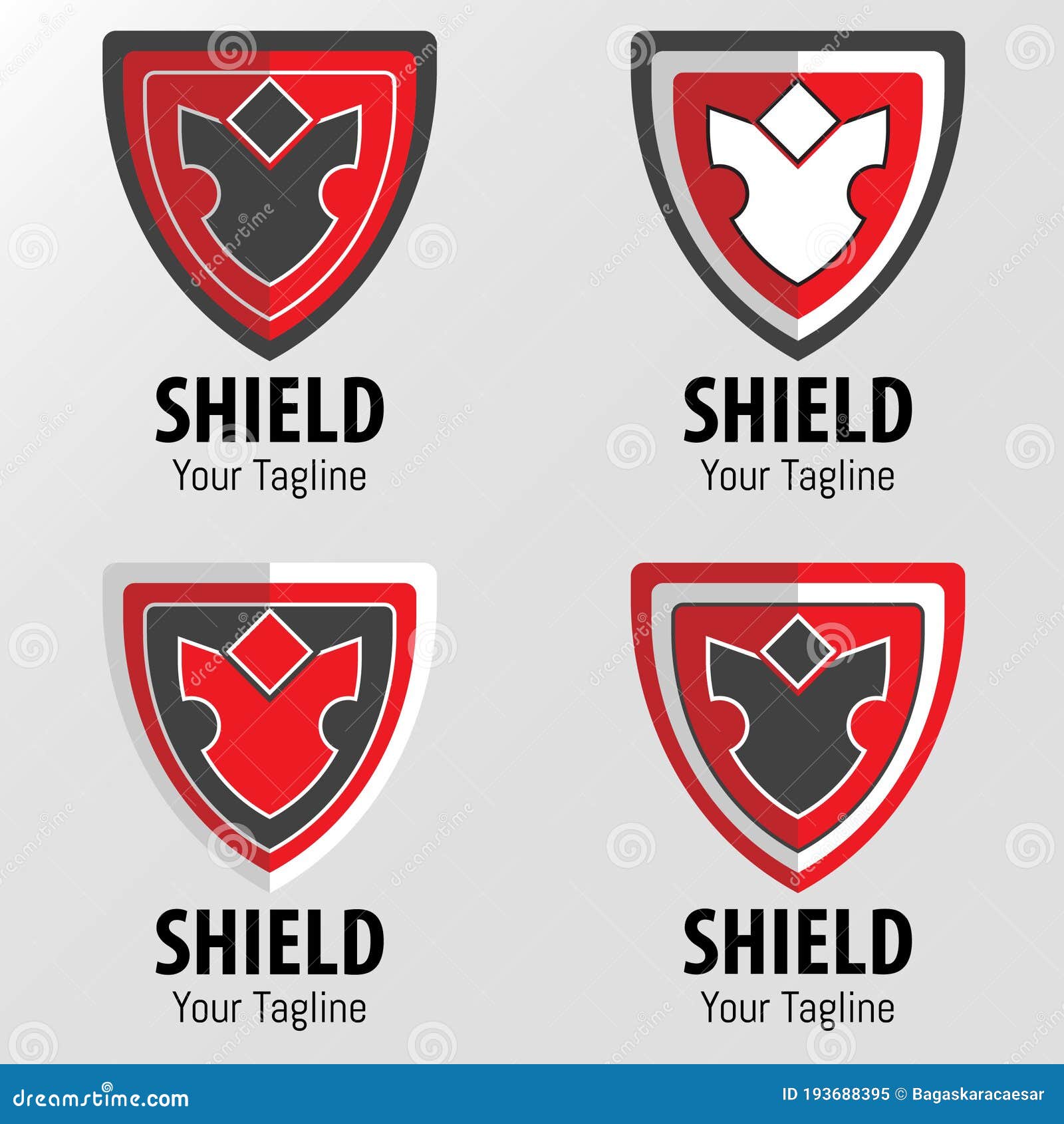 Simple Red Shield Logo Vector Set II Stock Vector - Illustration of ...