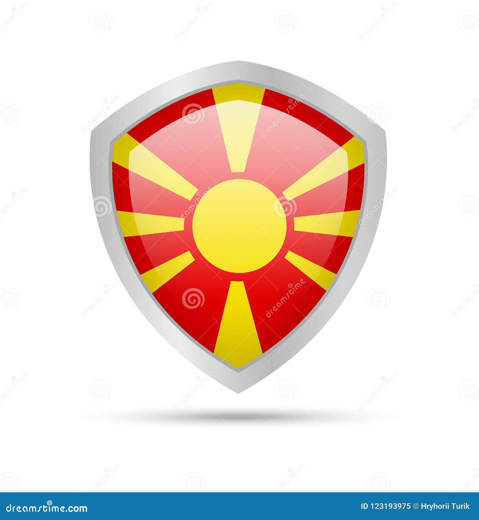 Shield with Macedonia Flag on White Background. Stock Illustration ...