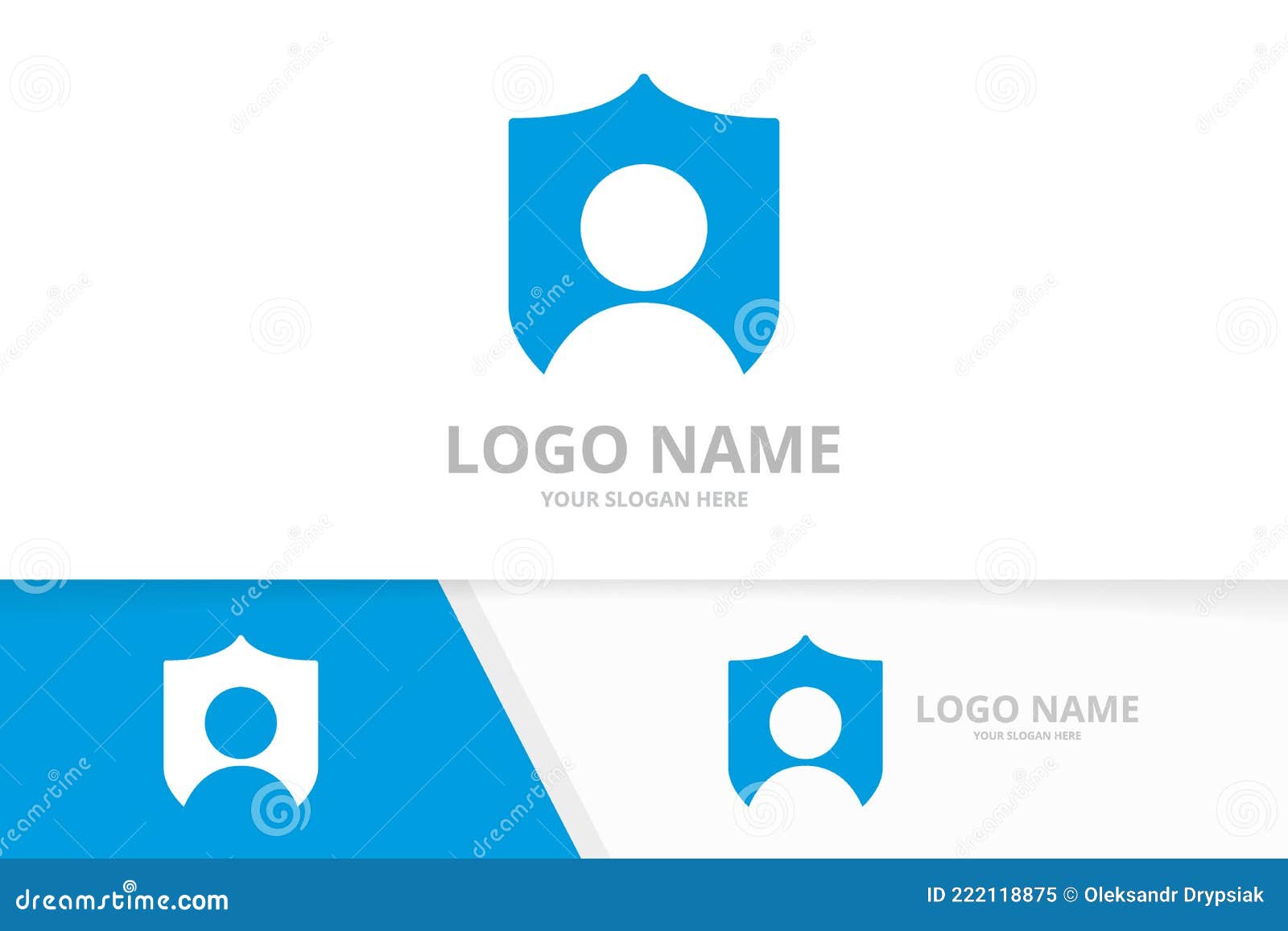 Shield and Man Logo Combination. Human Security Logotype Design ...