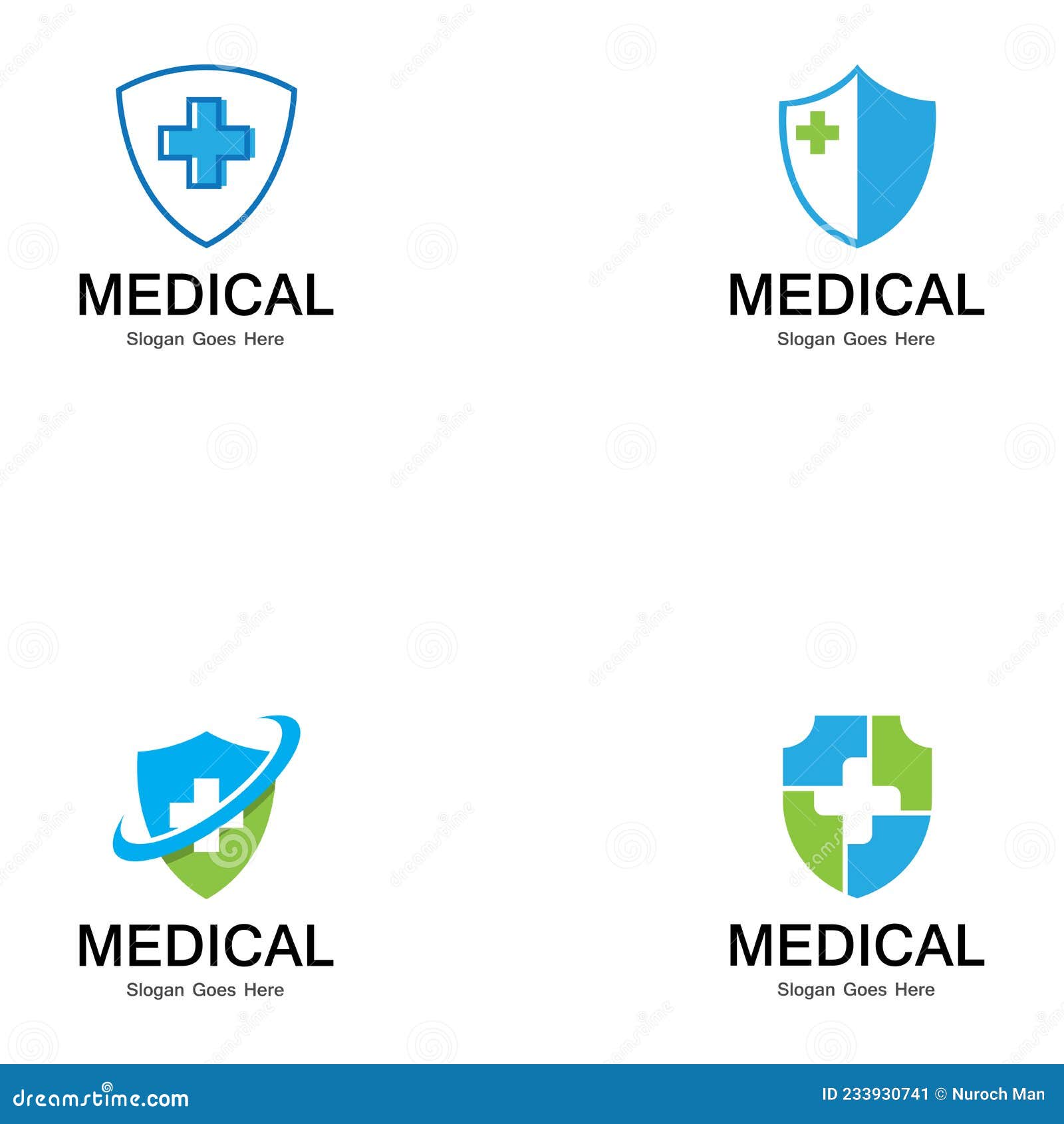 Shield Medical Logo Vector Template. Stock Vector - Illustration of ...
