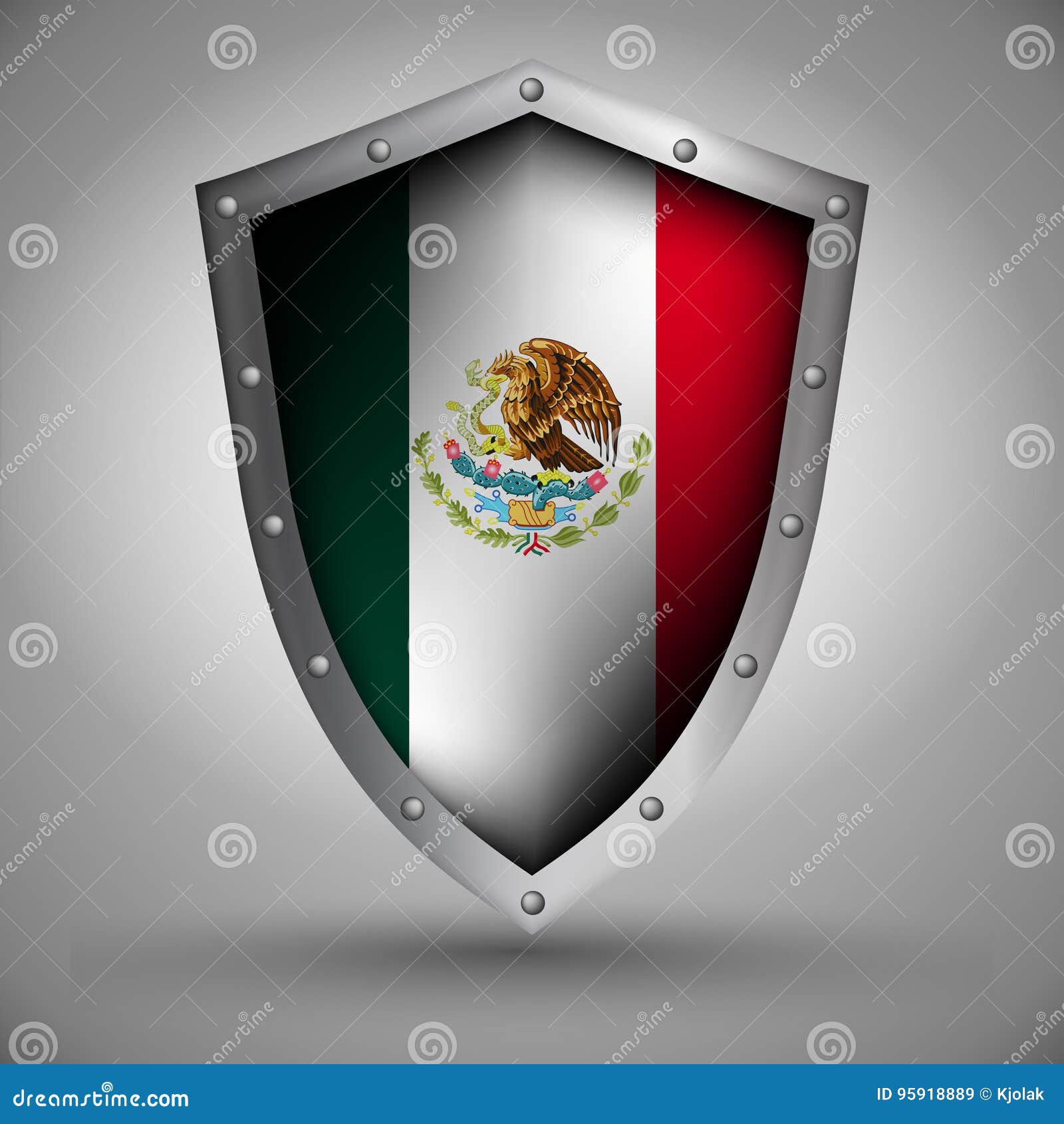 Shield with the Mexico Flag Stock Vector - Illustration of arms, power ...
