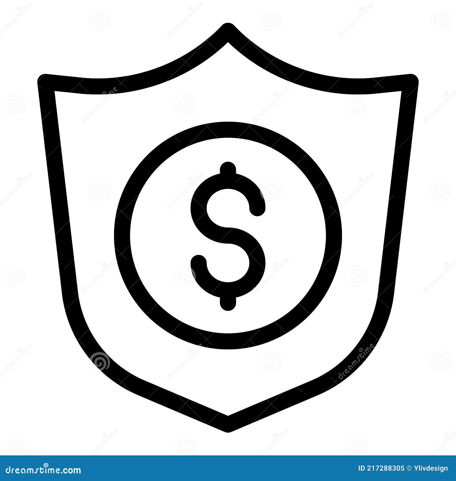 Shield Money Icon, Outline Style Stock Vector - Illustration of icon ...