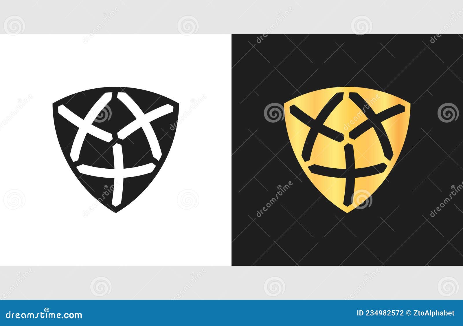 Shield Monogram Logo Letter X Badge Stock Vector - Illustration of ...