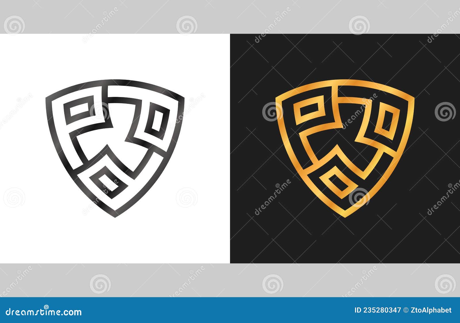 Shield Monogram Logo Letter P Emblem Cartoon Vector | CartoonDealer.com ...