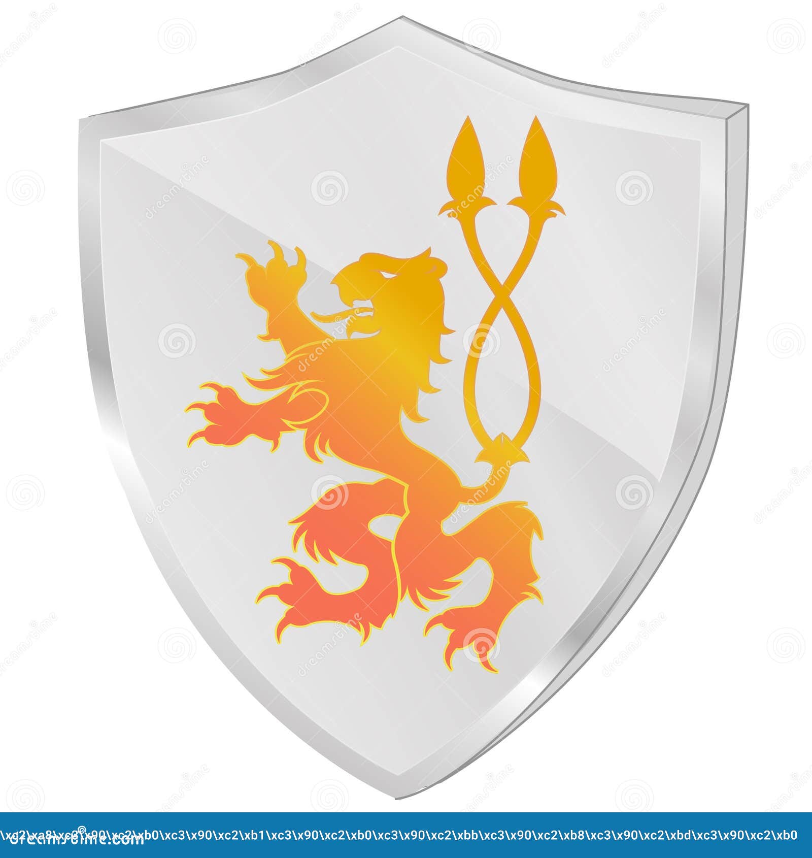 A shield with a monster stock vector. Illustration of monster - 64307601