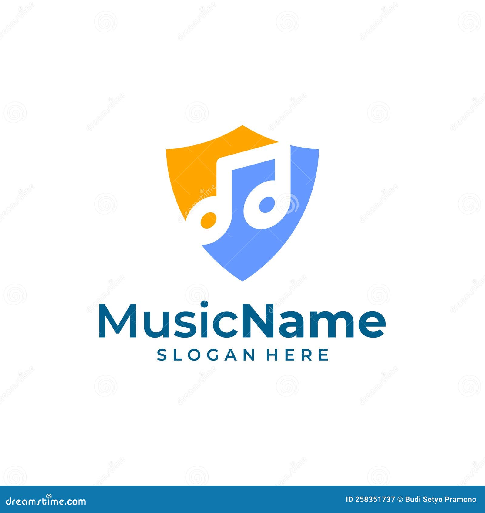 Shield Music Logo Vector Icon Illustration. Music Logo Design Template ...