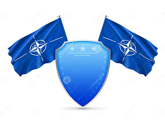 Shield with NATO Flag stock vector. Illustration of pride - 257715330