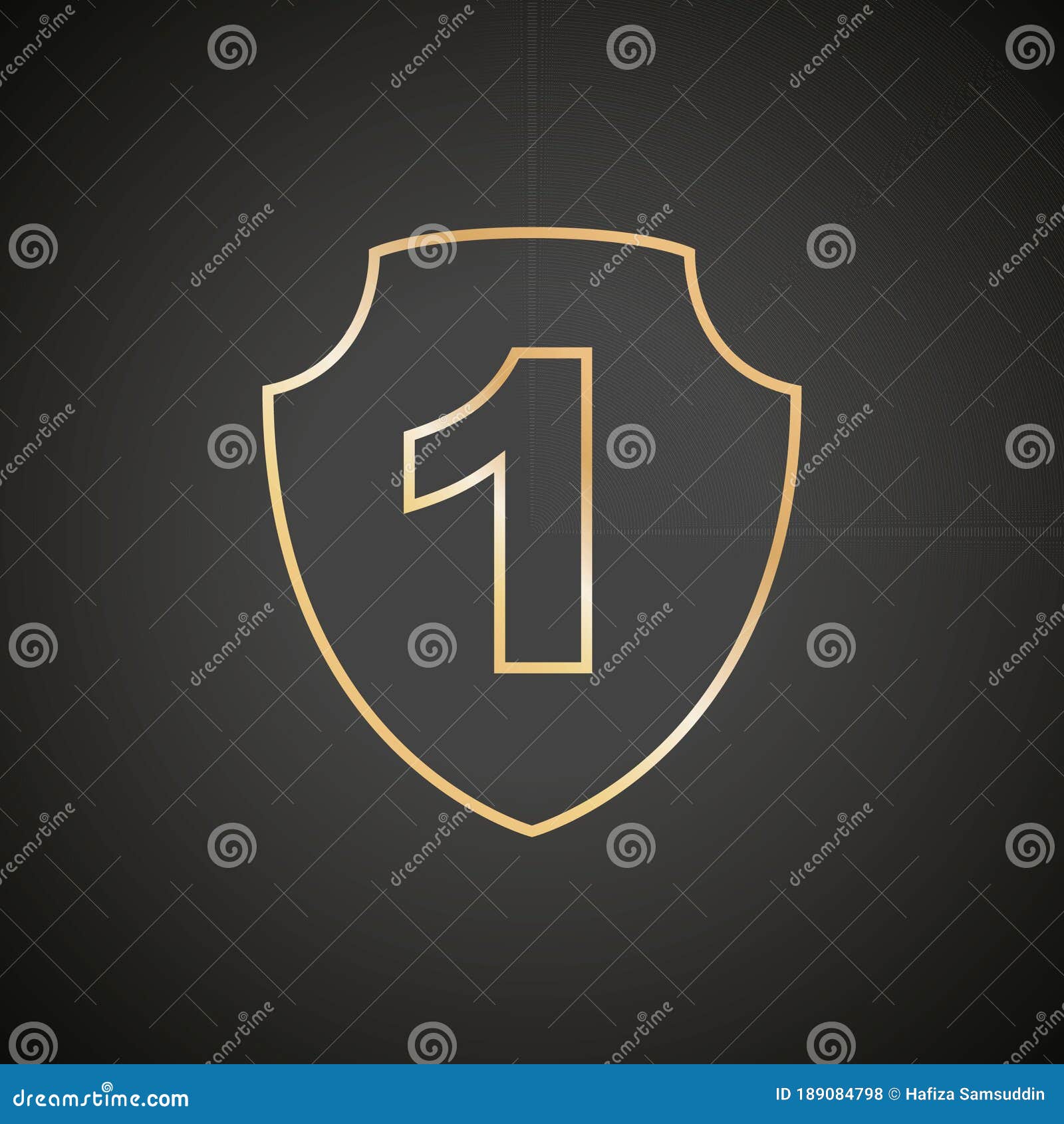 Shield with Number One. Vector Illustration Decorative Design Stock ...