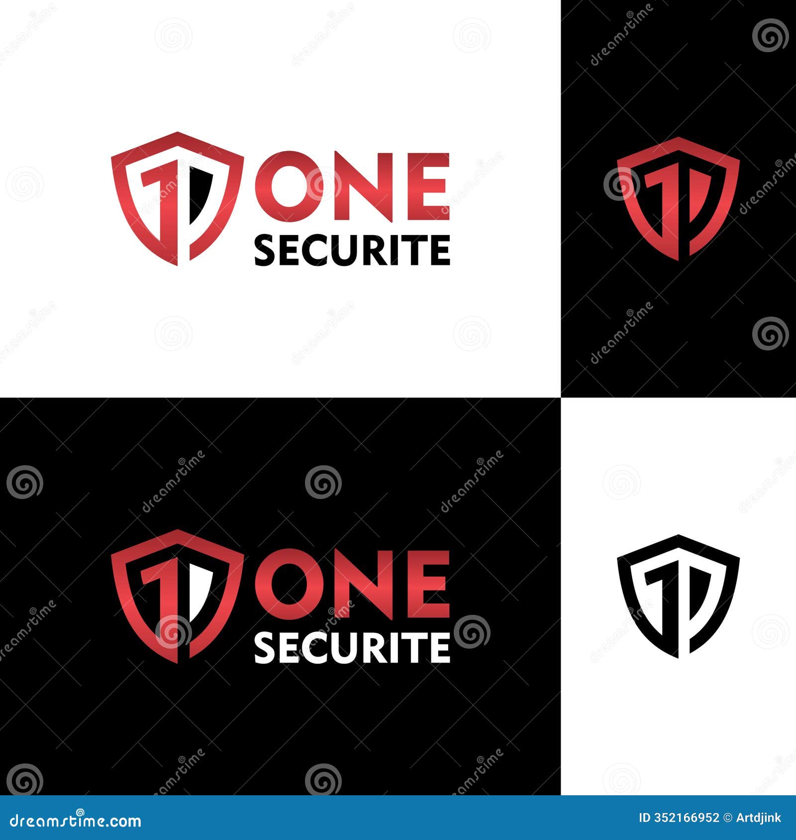 Shield One Protection Logo Design Security Application Vector Graphic ...