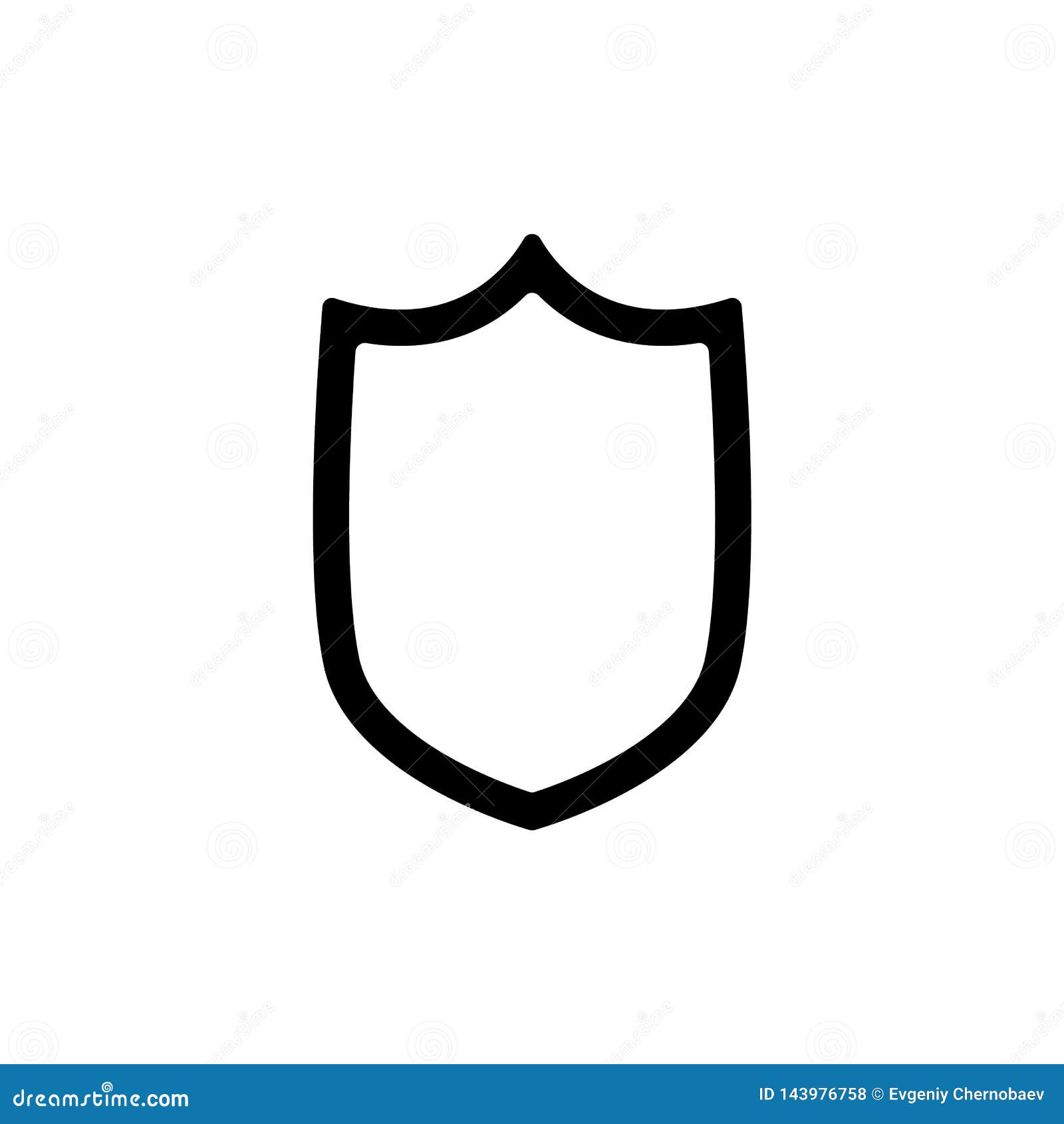 Shield Outline Flat Style Vector Eps10. Shield Outline Black Line Icon ...