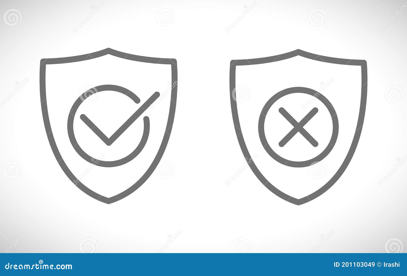 Shield icon checkbox stock vector. Illustration of checkmark - 201103049
