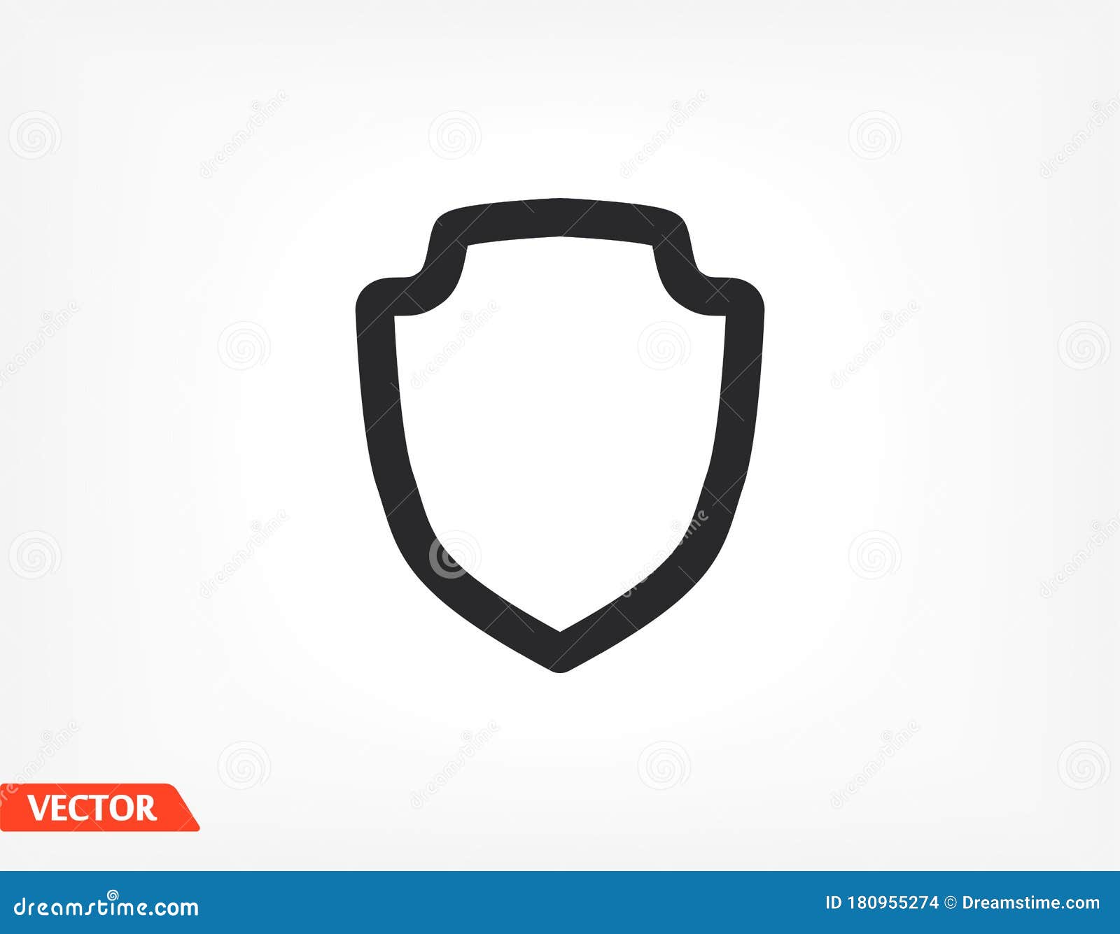 Shield Outline Icon Isolated on a Beautiful Background. Shield Symbol ...