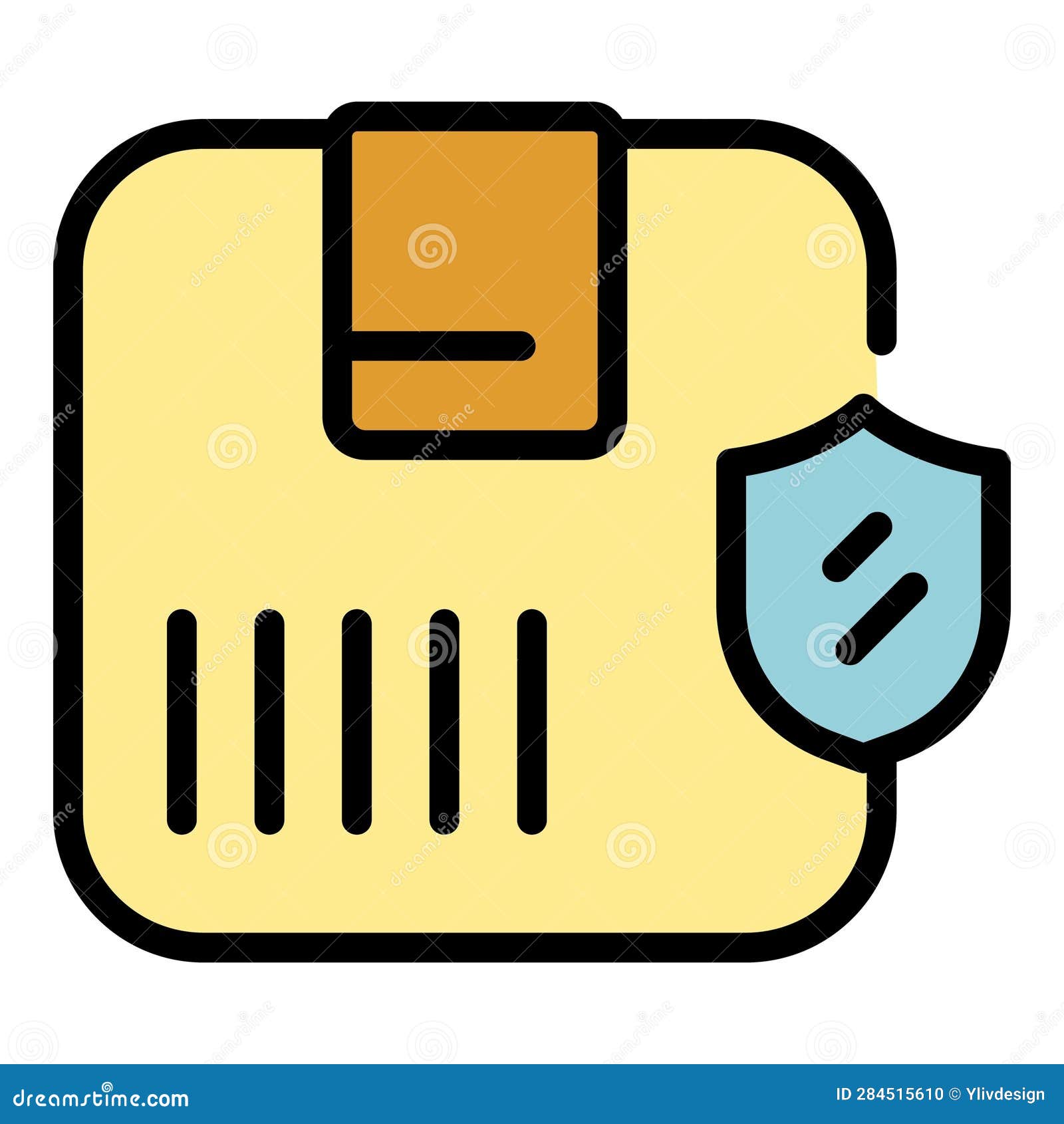 Shield Package Icon Vector Flat Stock Illustration - Illustration of ...