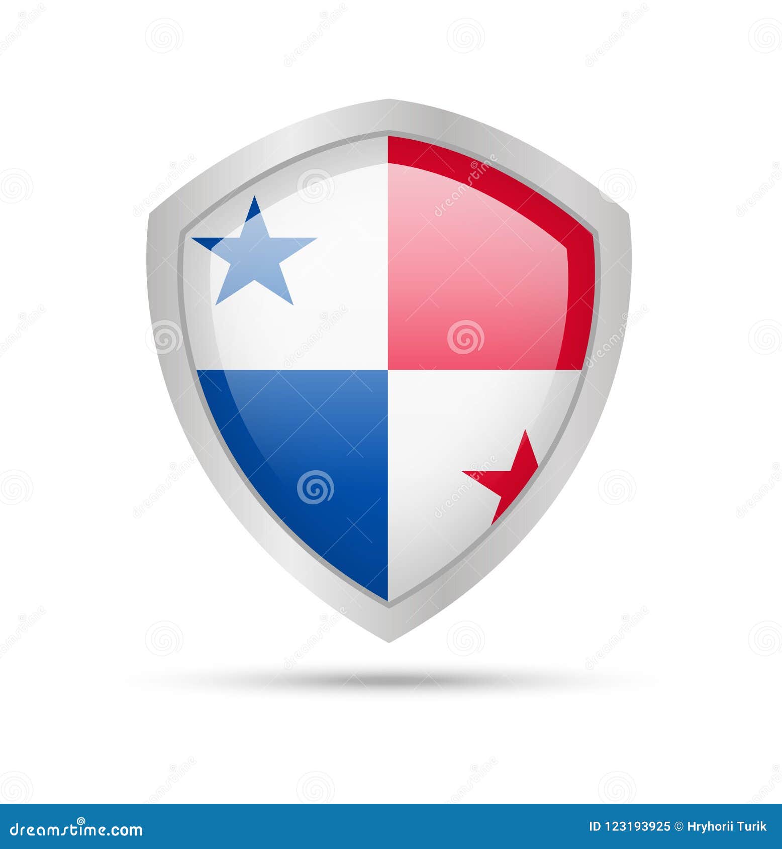Shield with Panama Flag on White Background. Stock Illustration ...