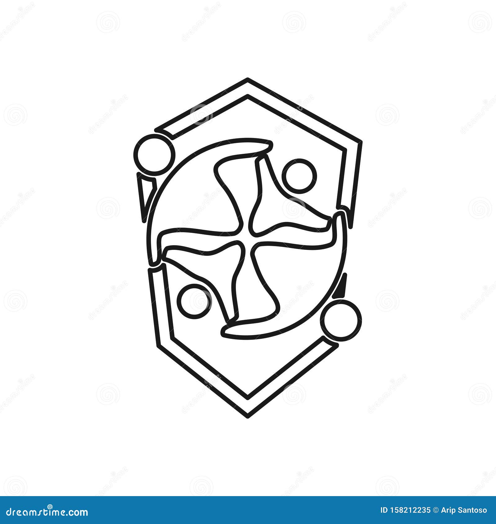 Shield With People Icon, Protect Human Or Insurance Concept, Vector ...
