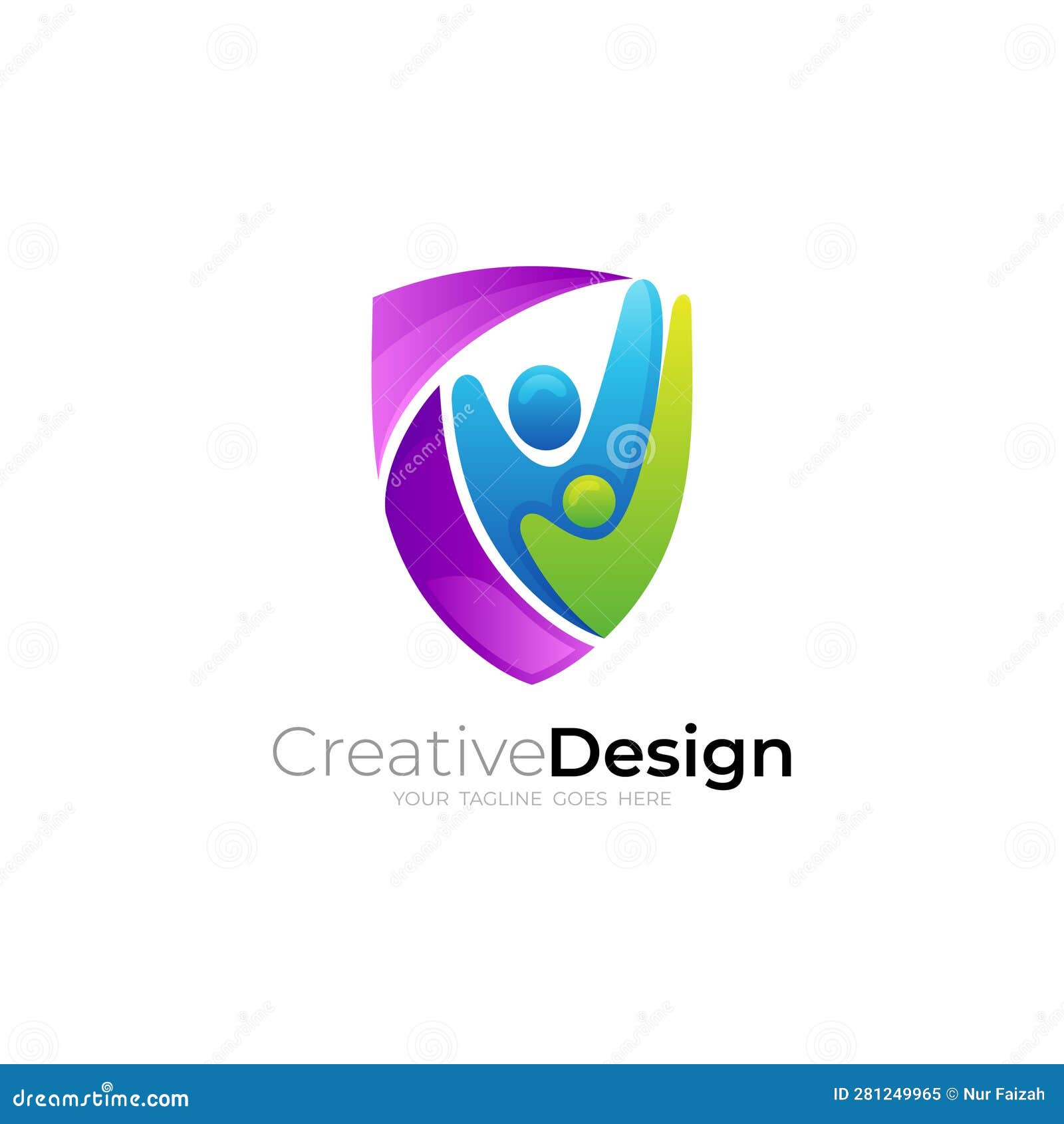 Shield and People Design Combination, Security Logos Stock Vector ...